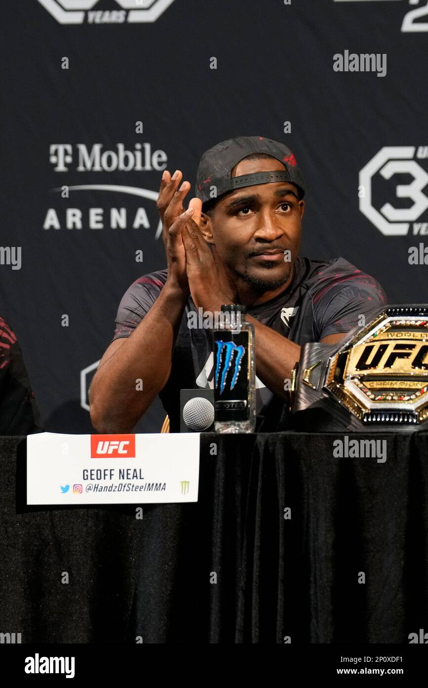 LAS VEGAS, NV - March 2: Geoff Neal meets with the press and the fans ...