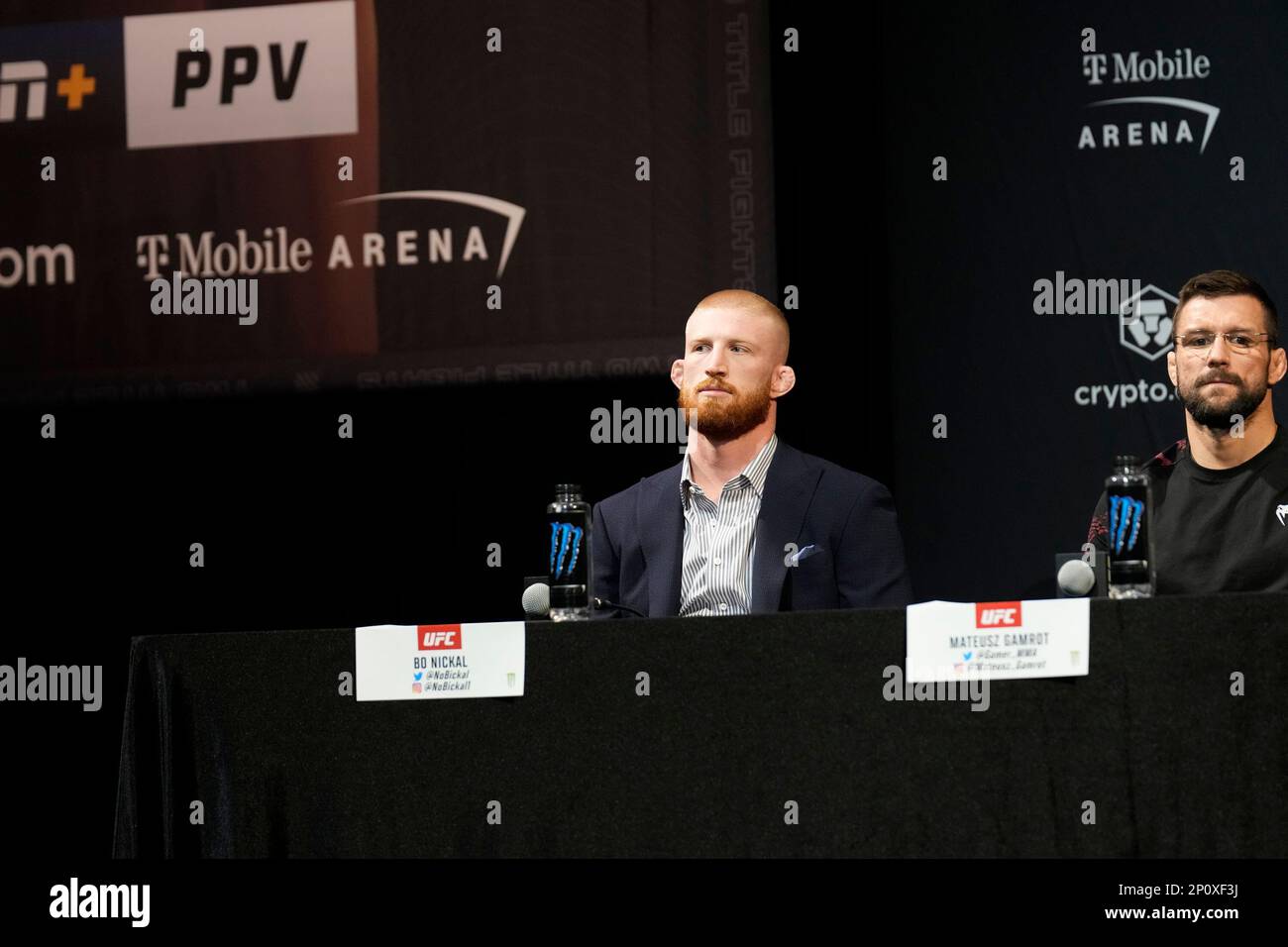 LAS VEGAS, NV - March 2: Bo Nickal speaks with the press and the fans ...