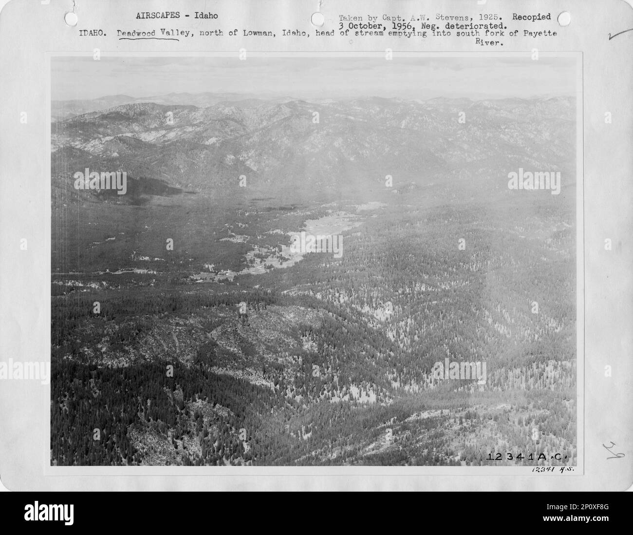 Idaho - Deadwood Valley through Hansen, Aerial Photograph Stock Photo ...