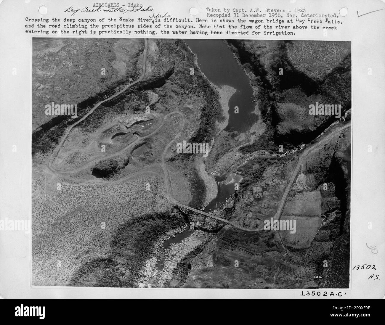 Idaho - Deadwood Valley through Hansen, Aerial Photograph Stock Photo ...