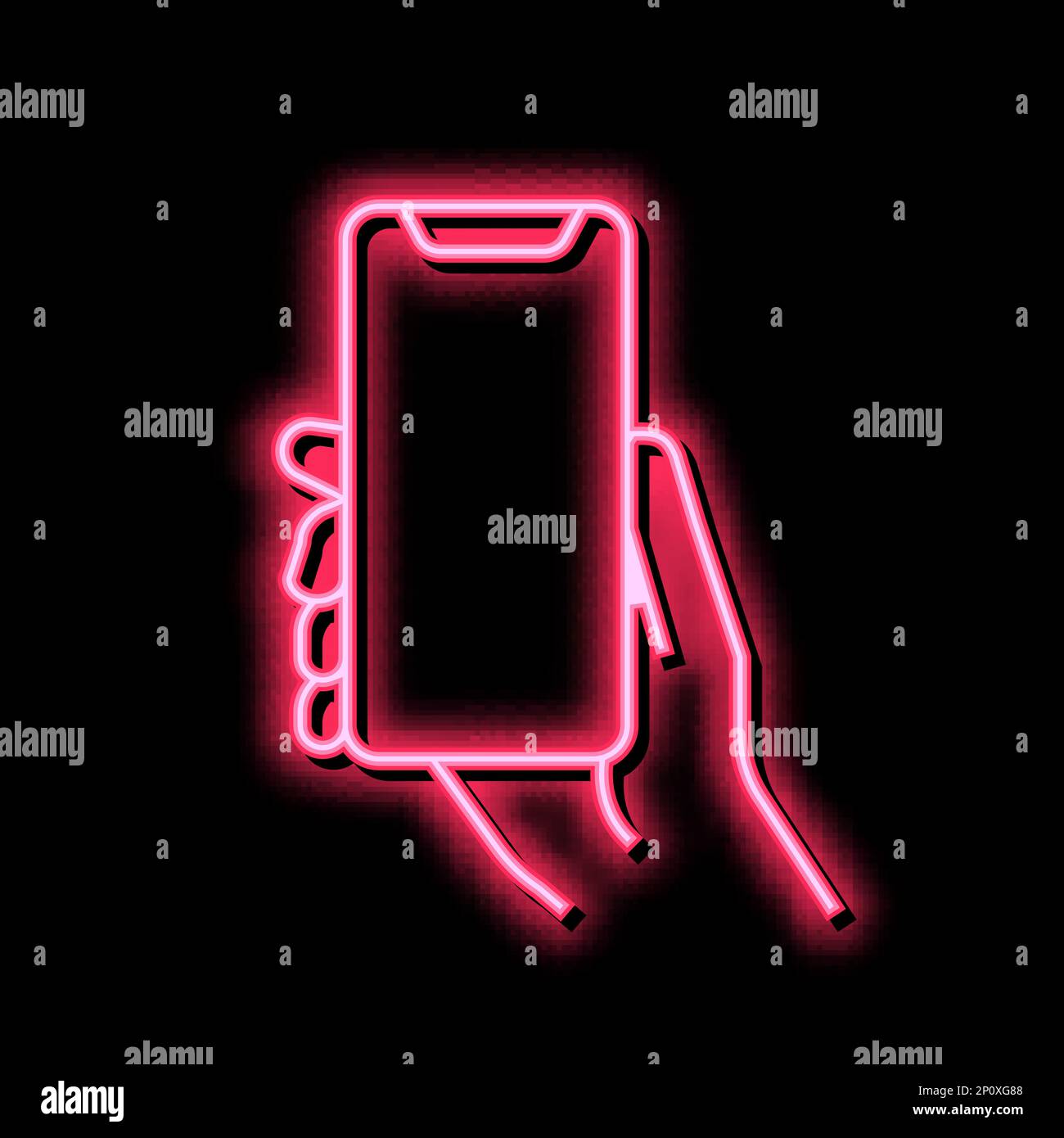 mobile phone neon glow icon illustration Stock Vector Image & Art - Alamy
