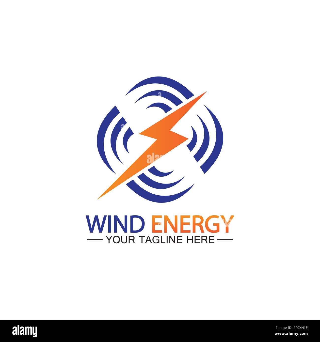 Wind energy logo. renewable energy icon with wind turbines and thunder ...