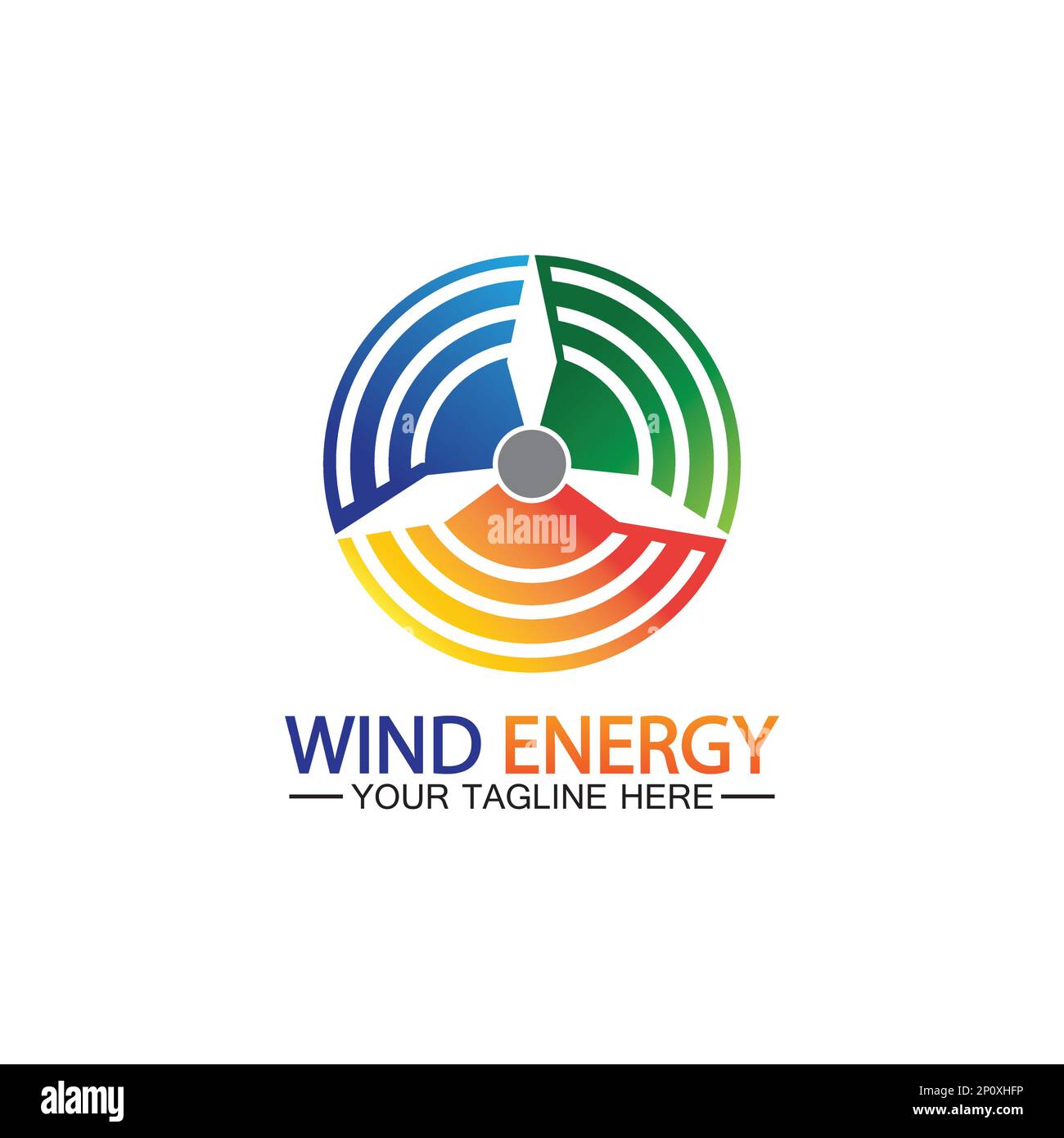 Wind energy logo. renewable energy icon with wind turbines and thunder ...