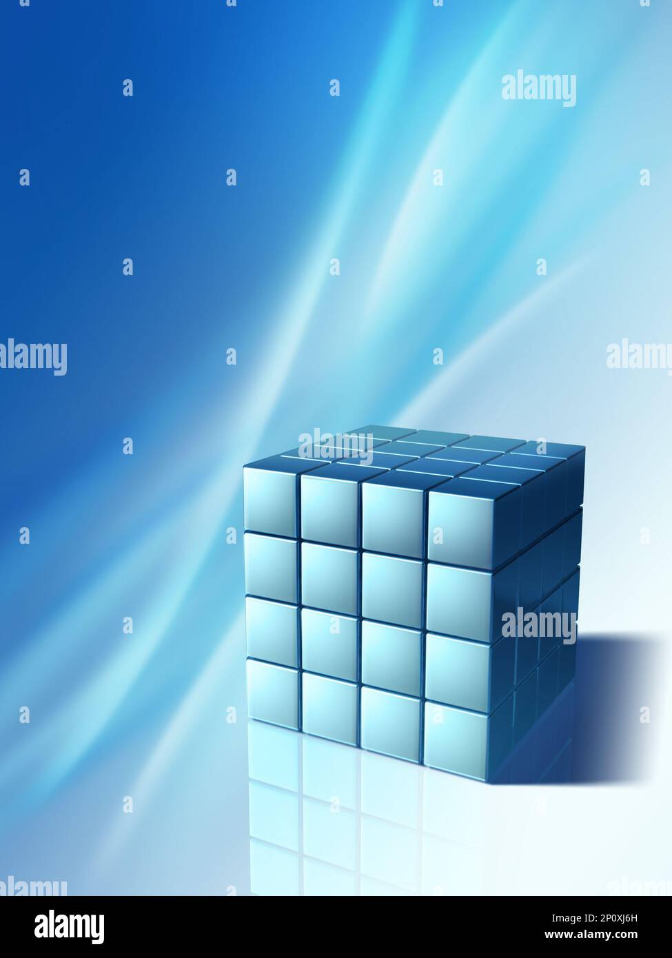 Conceptual background showing an high technology cube. Digital ...