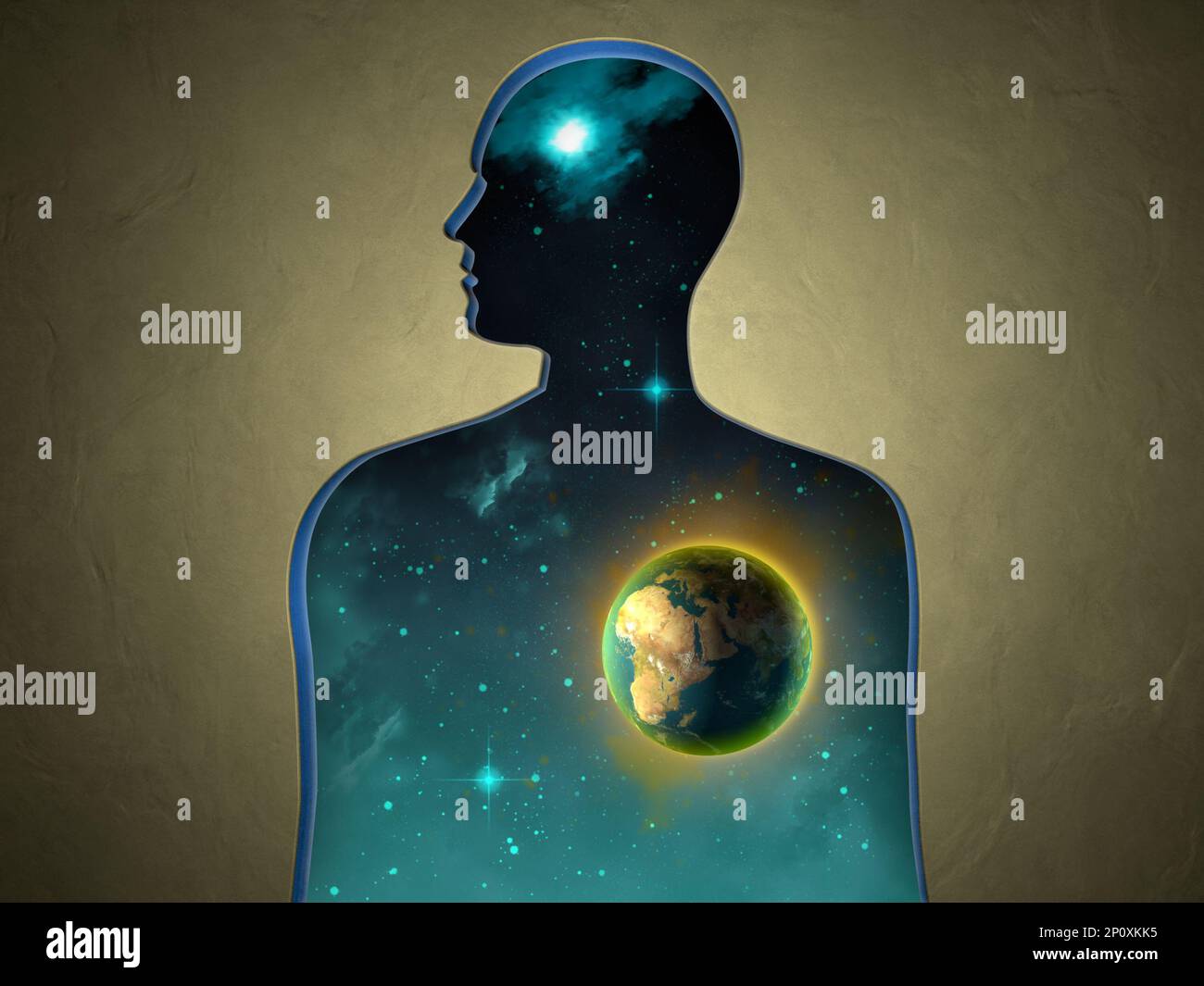 Human shaped window and skyscape. Digital illustration Stock Photo - Alamy