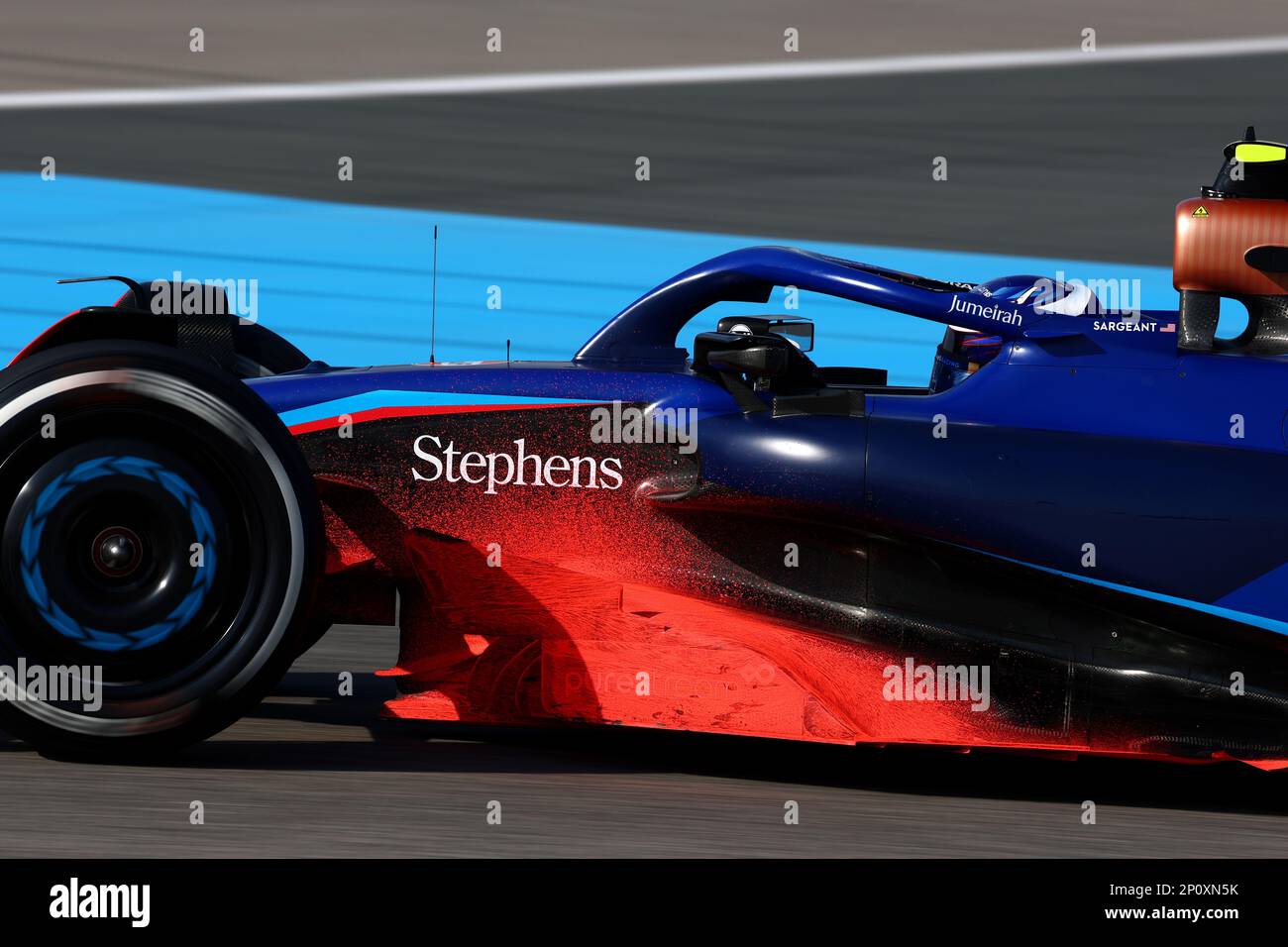 Logan Sargeant (USA) Williams Racing FW45 with flow-vis paint. Formula ...