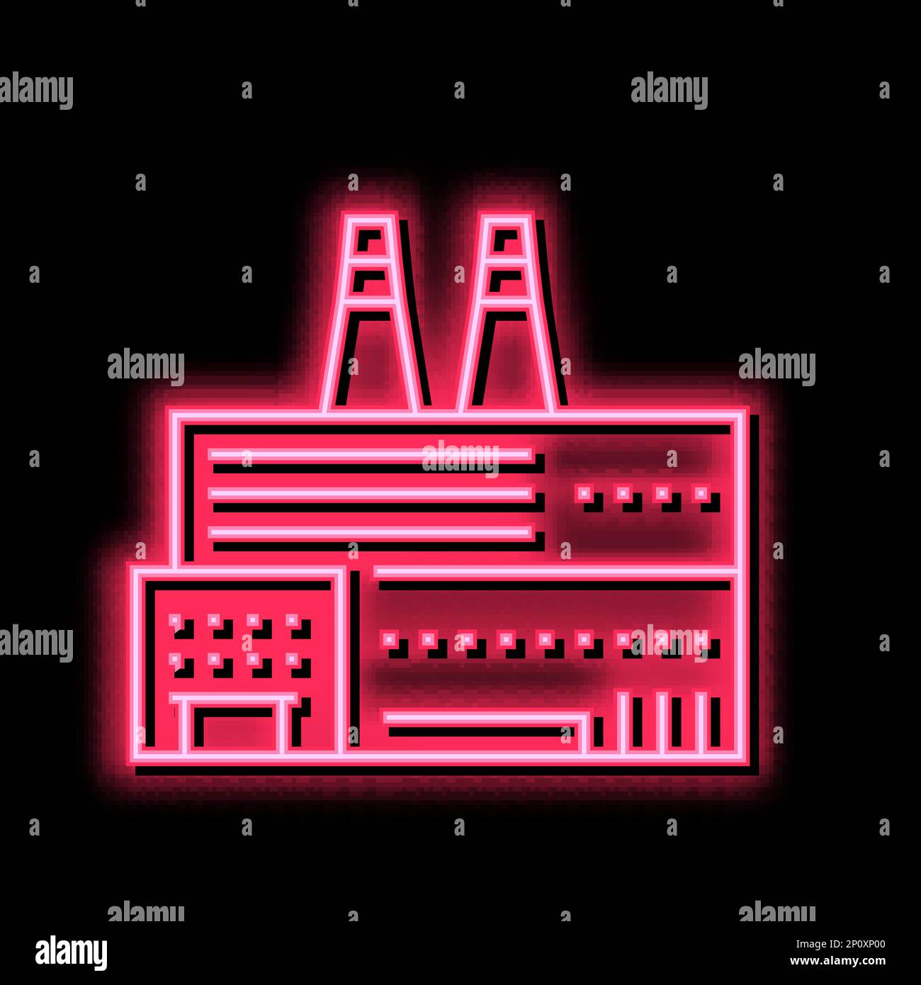 factory plant building neon glow icon illustration Stock Vector Image ...