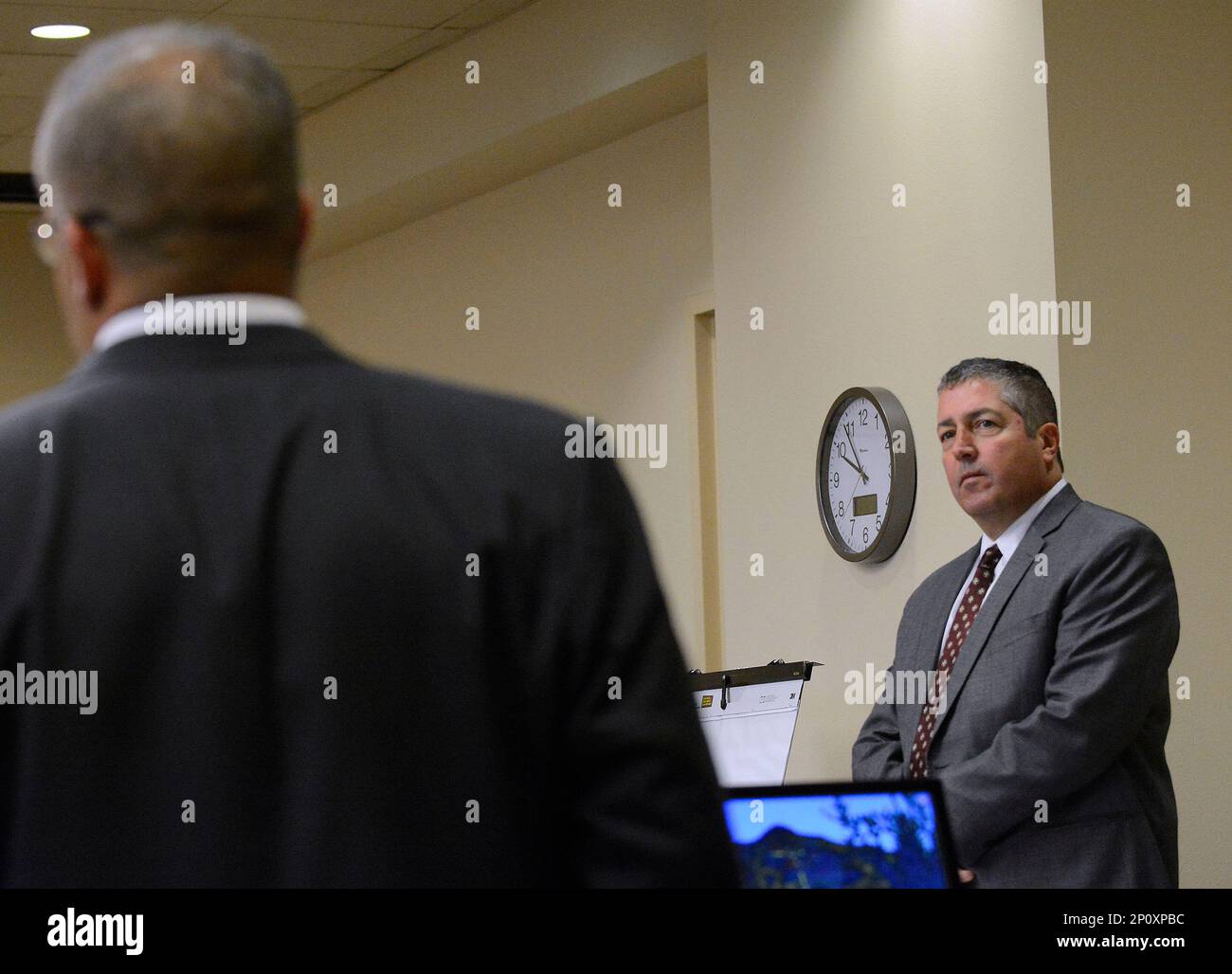 Defense attorney Sam Bregman, right, objects to a question during the ...