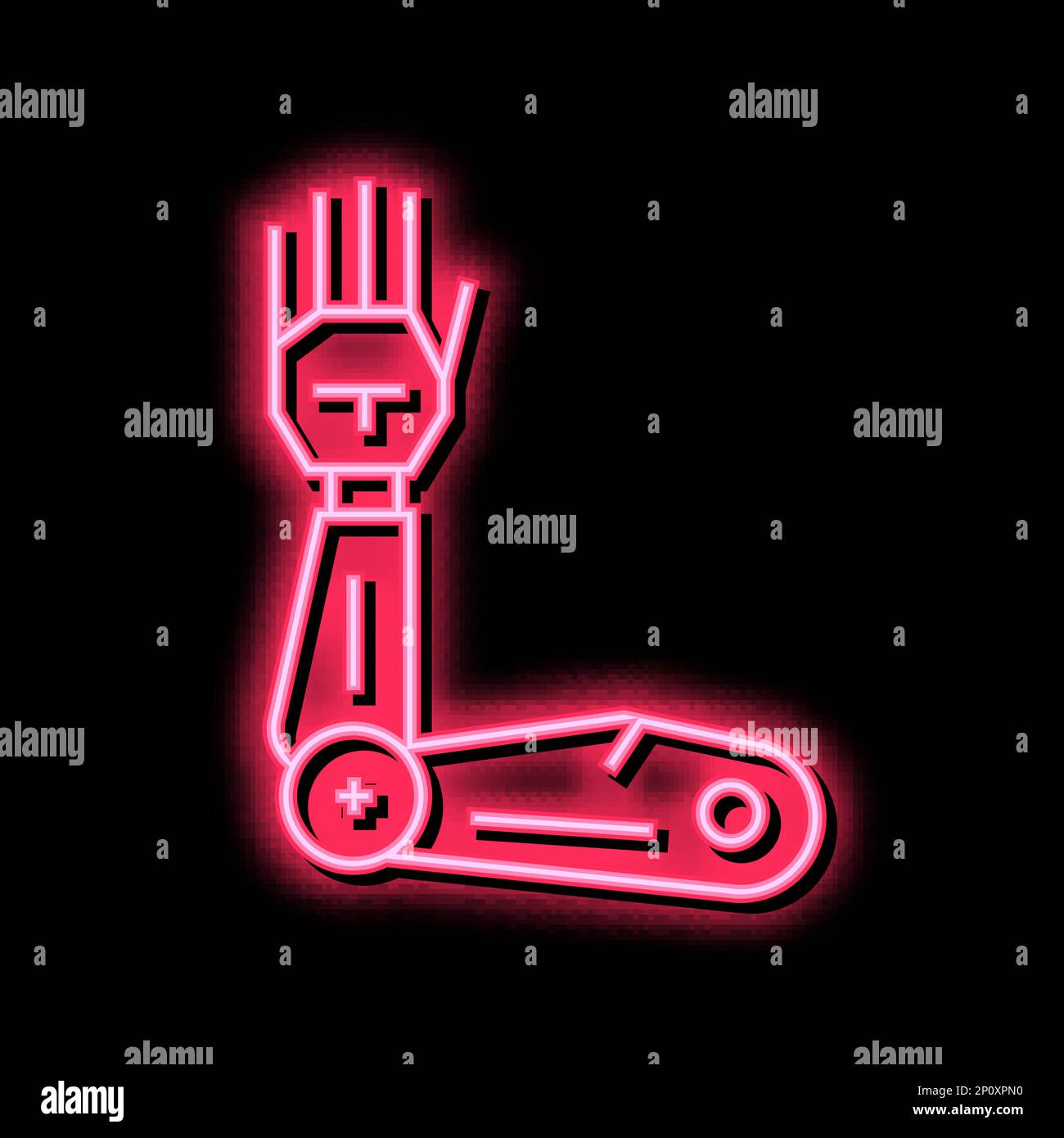 robotic arm neon glow icon illustration Stock Vector Image & Art - Alamy