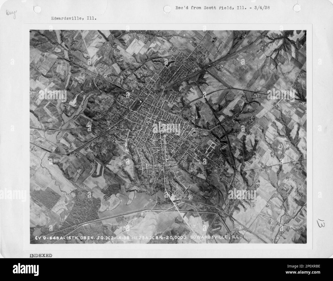 Illinois - Edwardsville through Grand Tower, Aerial Photograph Stock ...