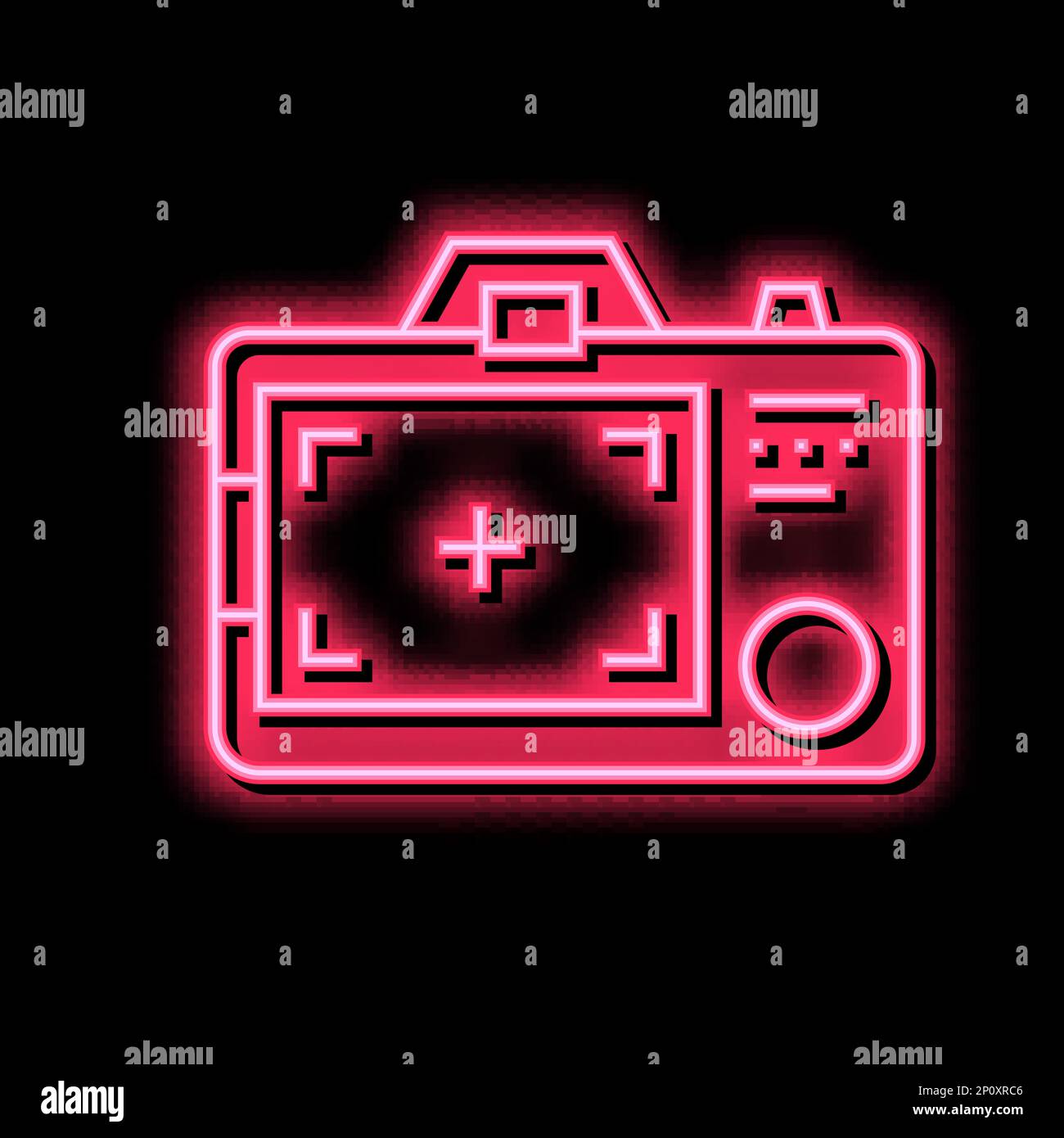screen photo camera gadget neon glow icon illustration Stock Vector ...