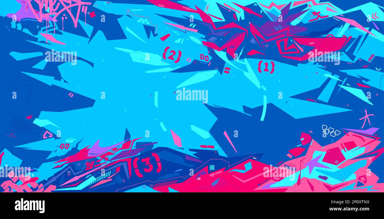 Futuristic Cyber Metaverse Colorful Abstract Urban Street Art Graffiti ...