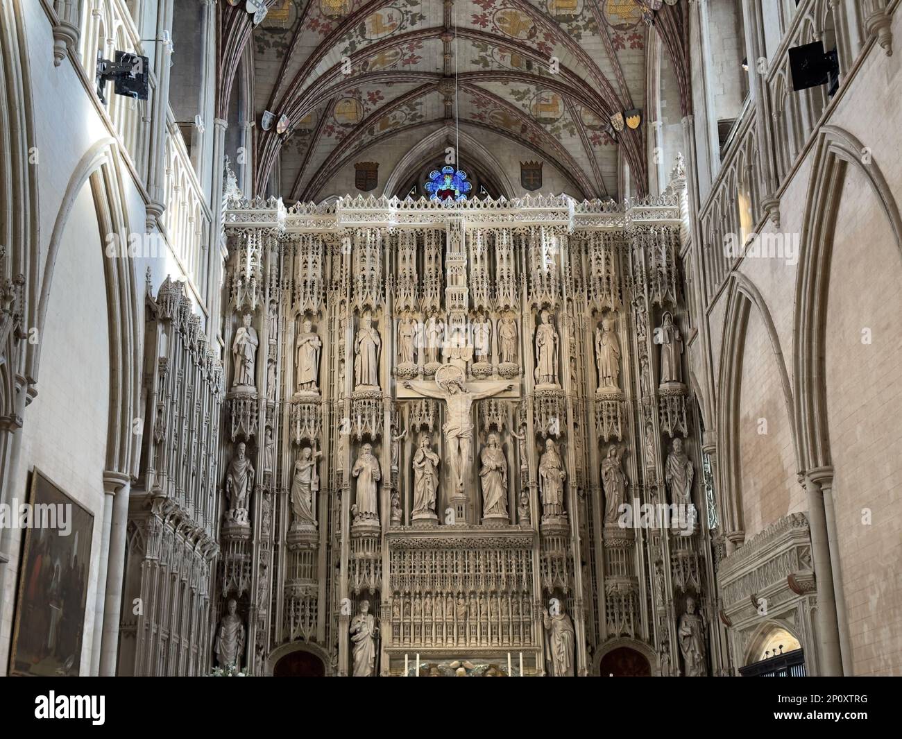 The interior of St Albans Cathedral, England, United Kingdom Stock ...