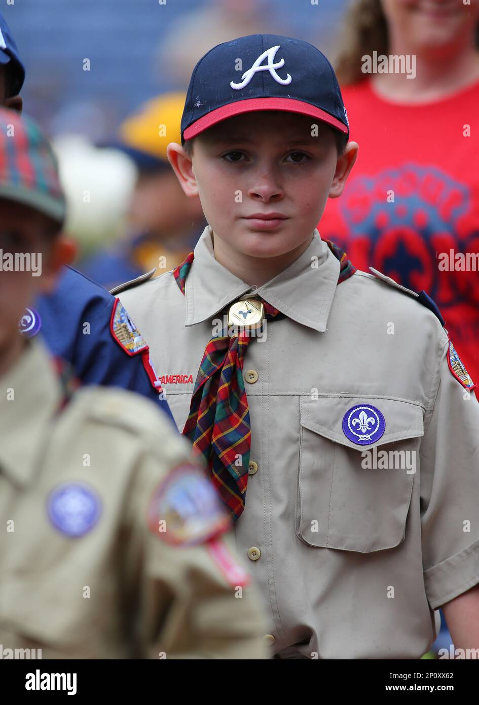 SEP 18, 2016: A young fan during the pre-game fan walk prior to the ...