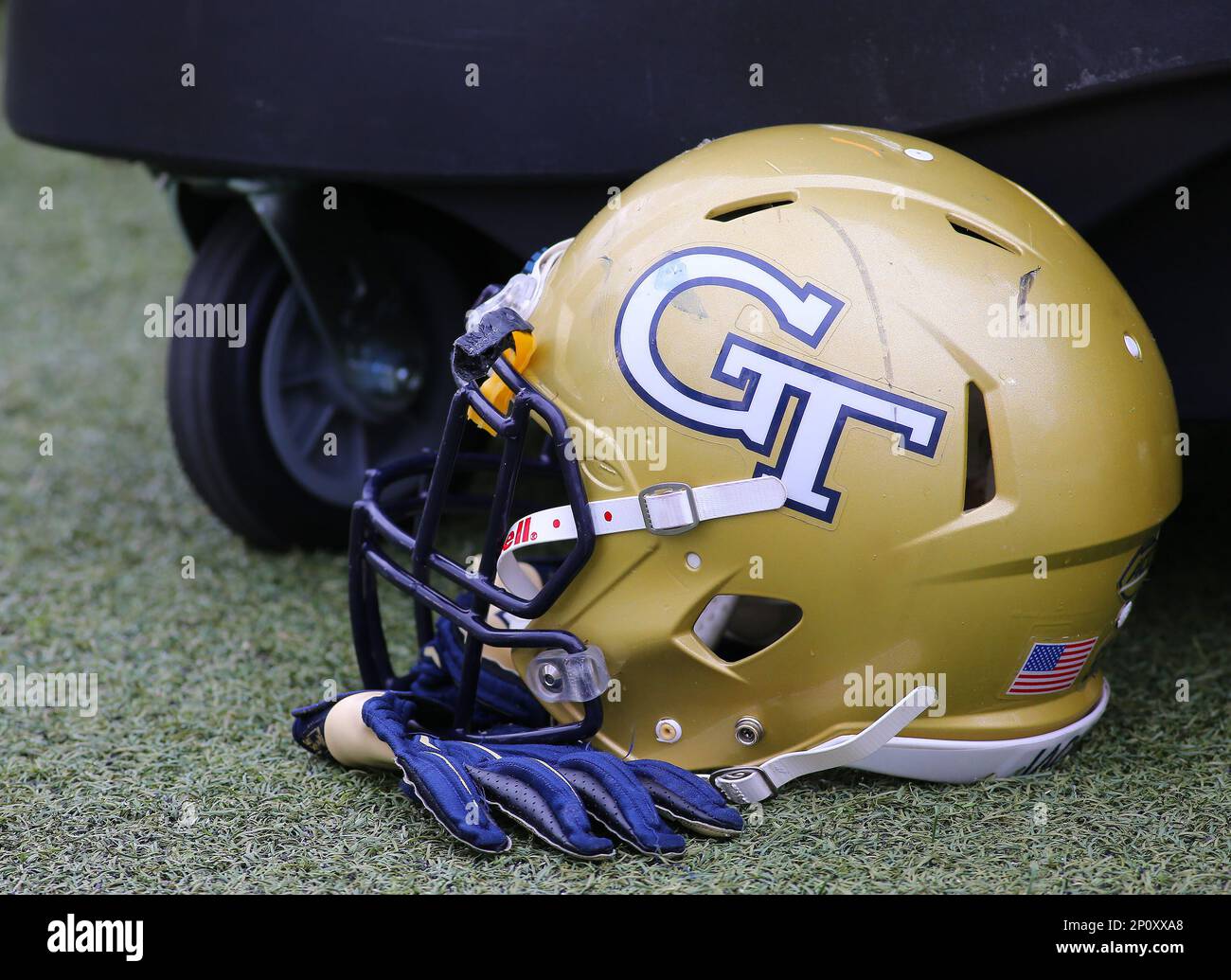 SEP 17, 2016: A Georgia Tech Football helmet during the NCAA men's ...