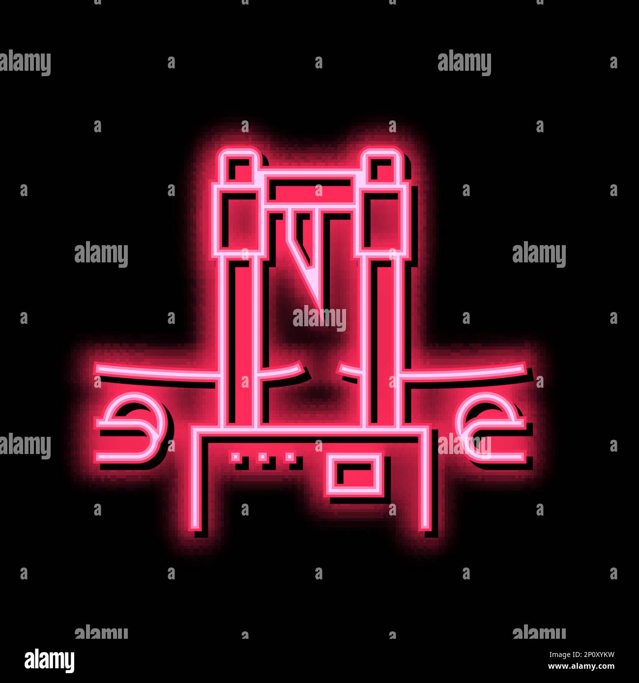 industrial cutting equipment neon glow icon illustration Stock Vector ...