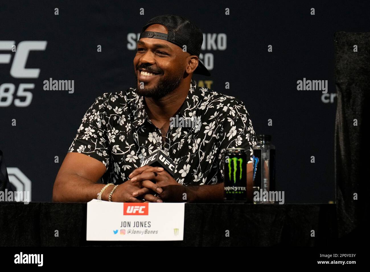 LAS VEGAS, NV - March 2: Jon Jones speaks with the press and the fans ...