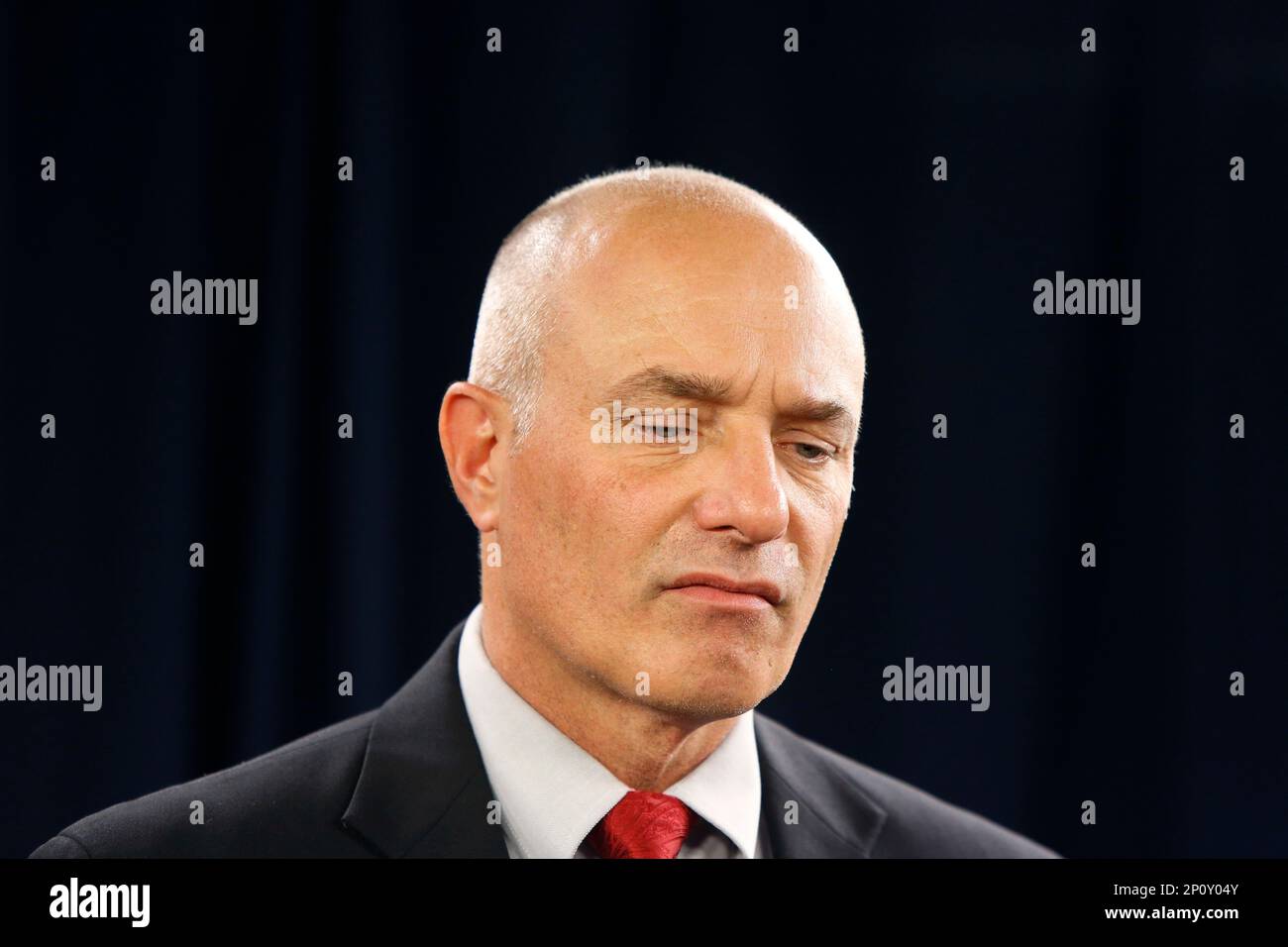 Safety Services Director Dan Trelka listens intently as Waterloo Mayor ...