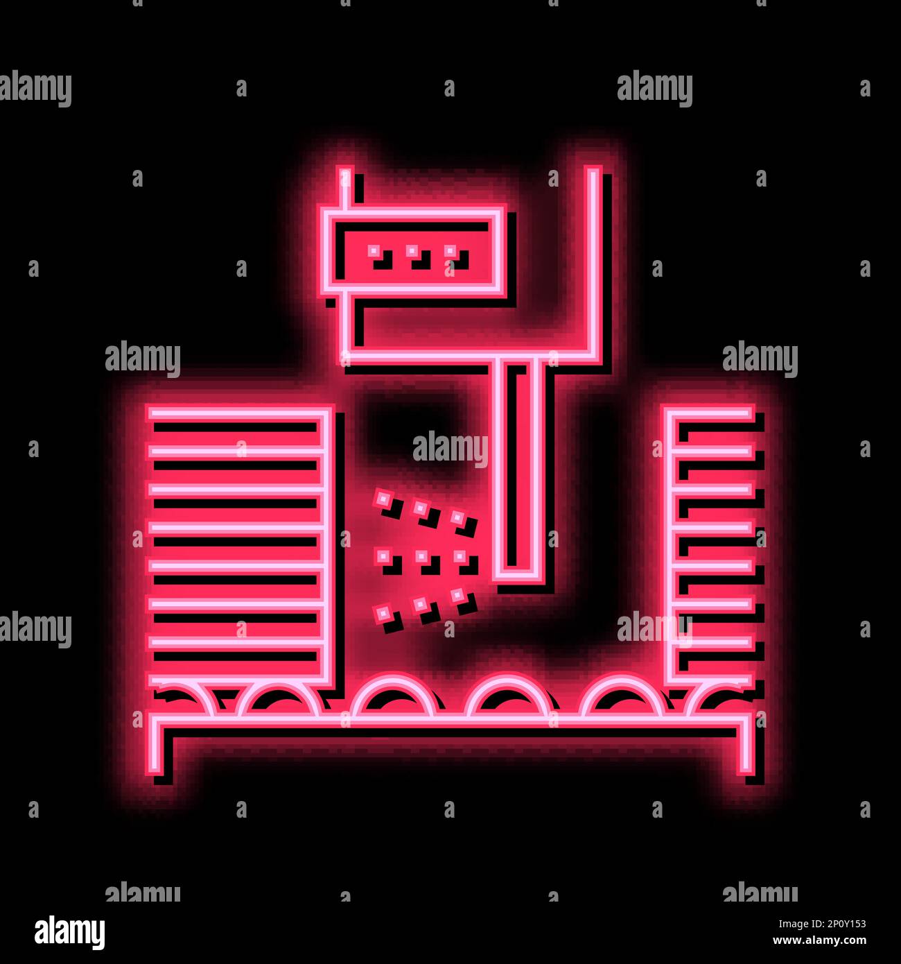 oiling wooden plank machine neon glow icon illustration Stock Vector ...