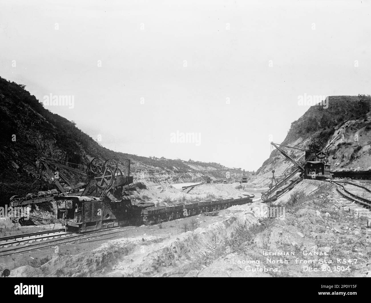 Panama Canal, 1904. 'Isthmian Canal - Looking North from Sta. K547 ...