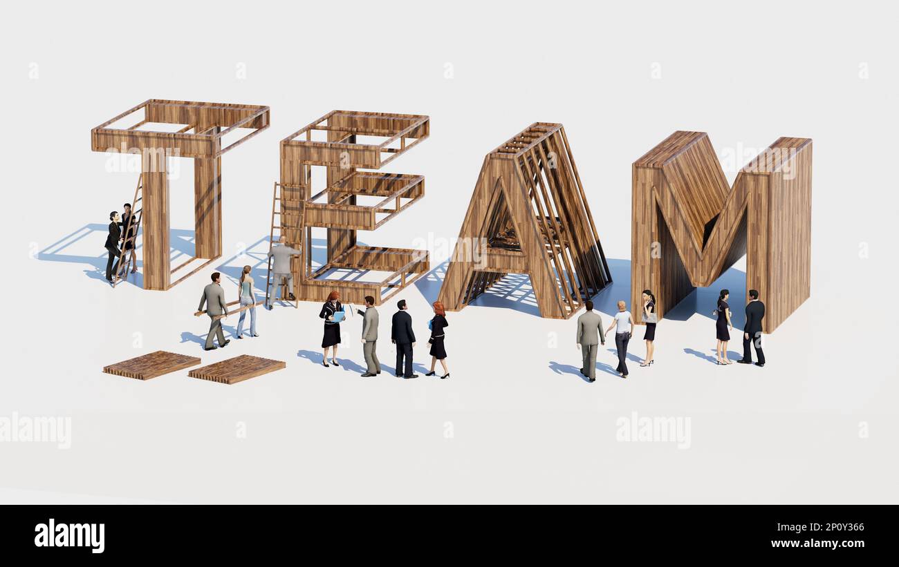 Team building concept. Method to improve team cooperation and ...