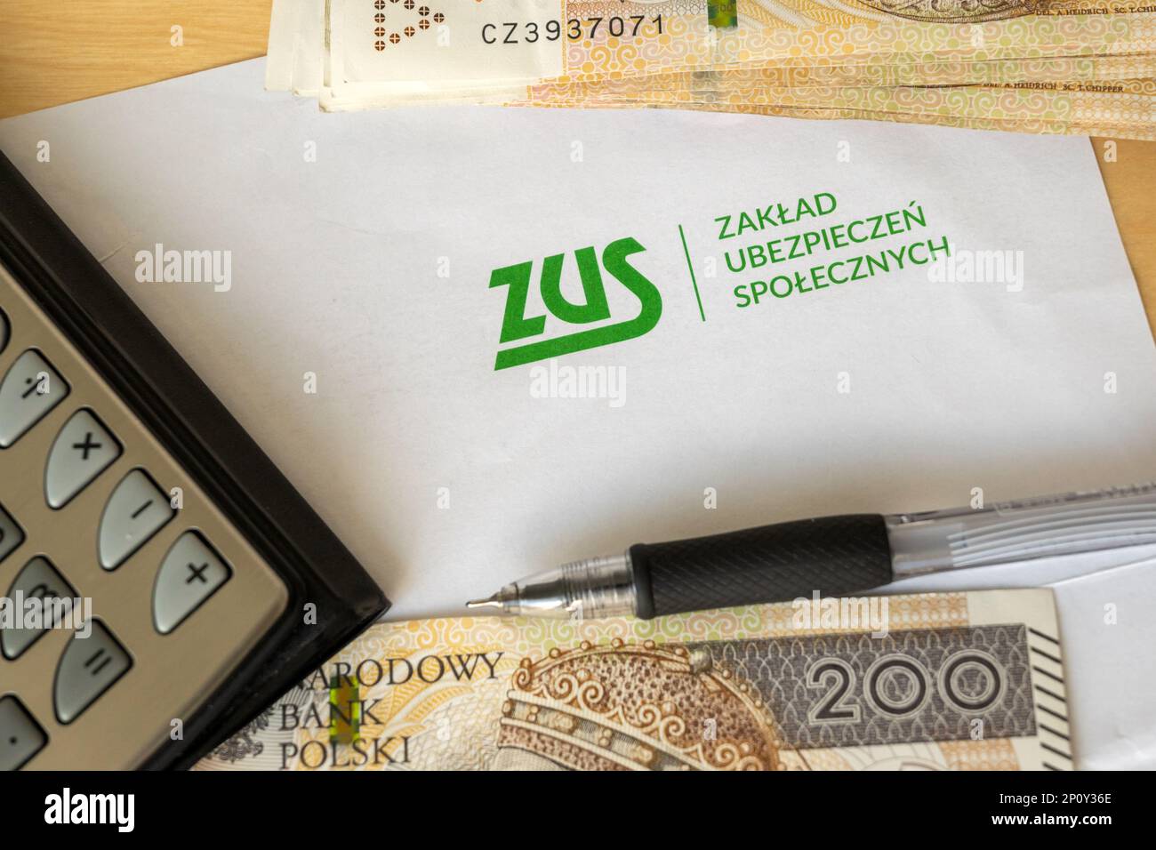 Gdansk, Poland - March 3, 2023: ZUS (National Social Insurance Company ...