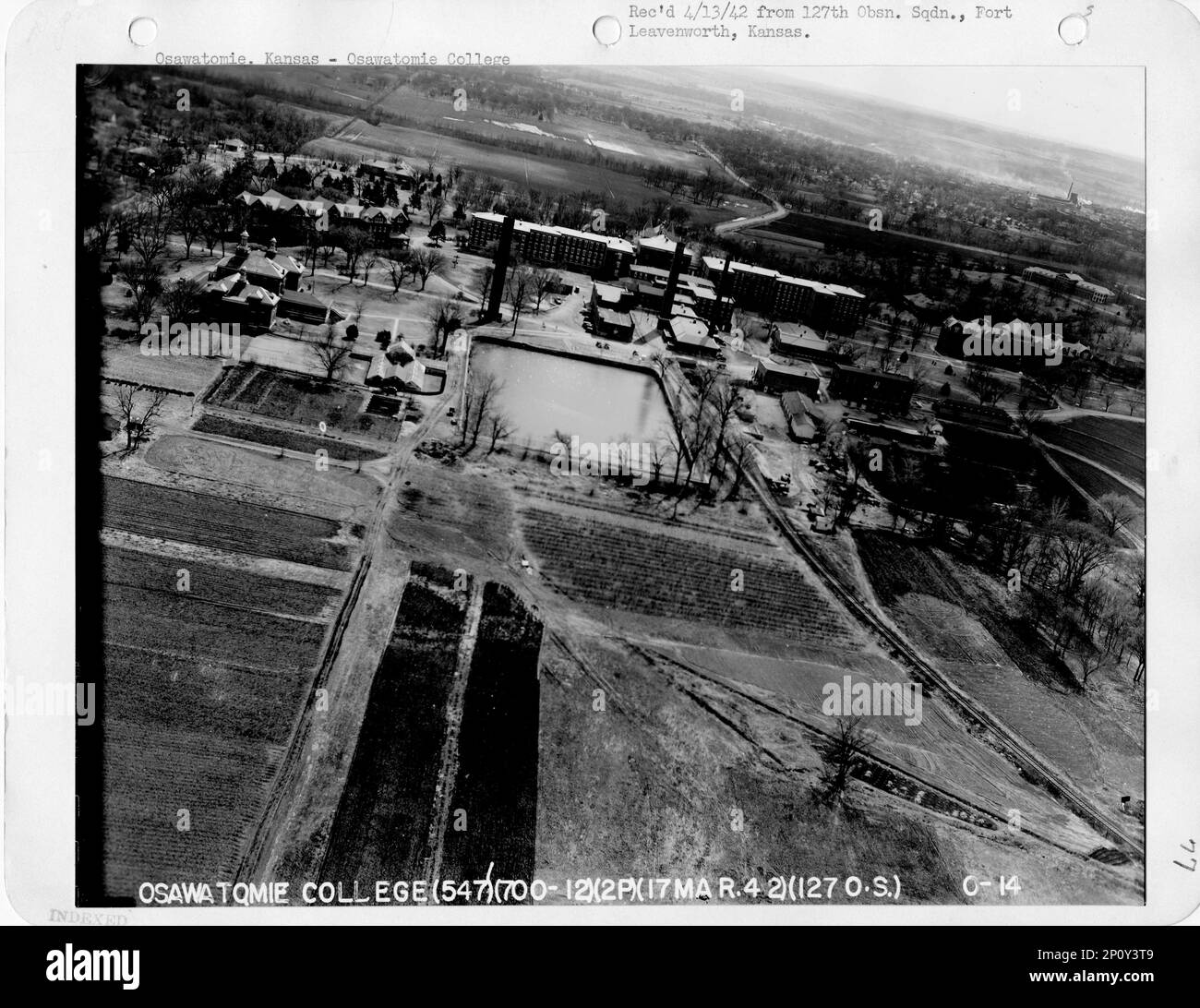 Kansas - Oberlin through Republican River, Aerial Photograph Stock ...