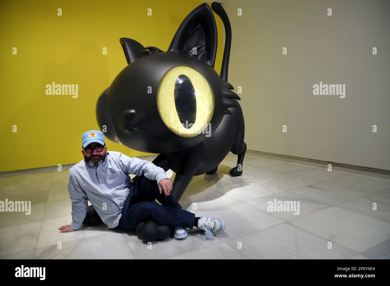 The artist from Málaga, Javi Calleja, 'Mr. Günter, The Cat Show'. At ...