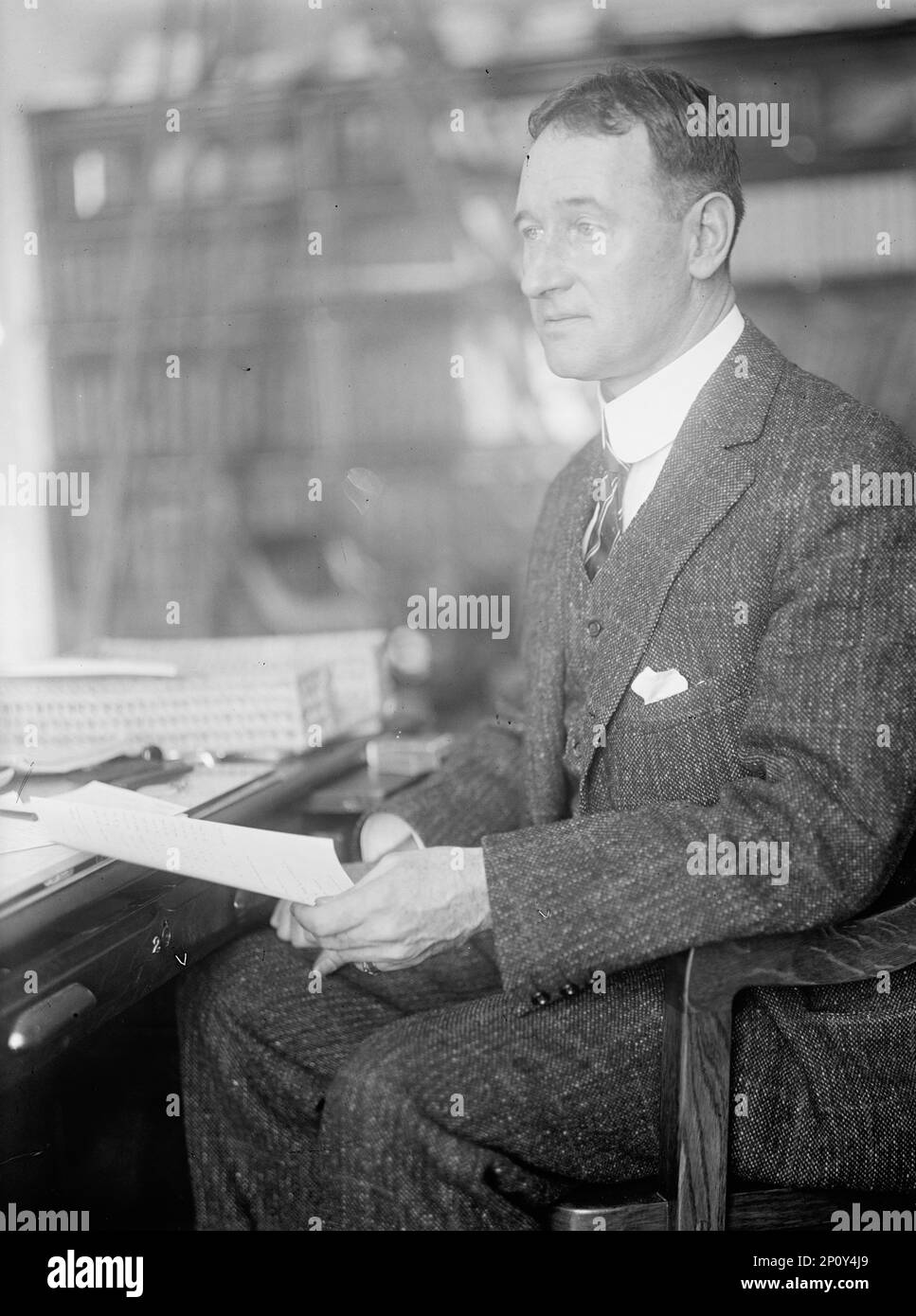 Col. Samuel Reber, U.S. Army Signal Corps. at Desk, 1914 Stock Photo ...
