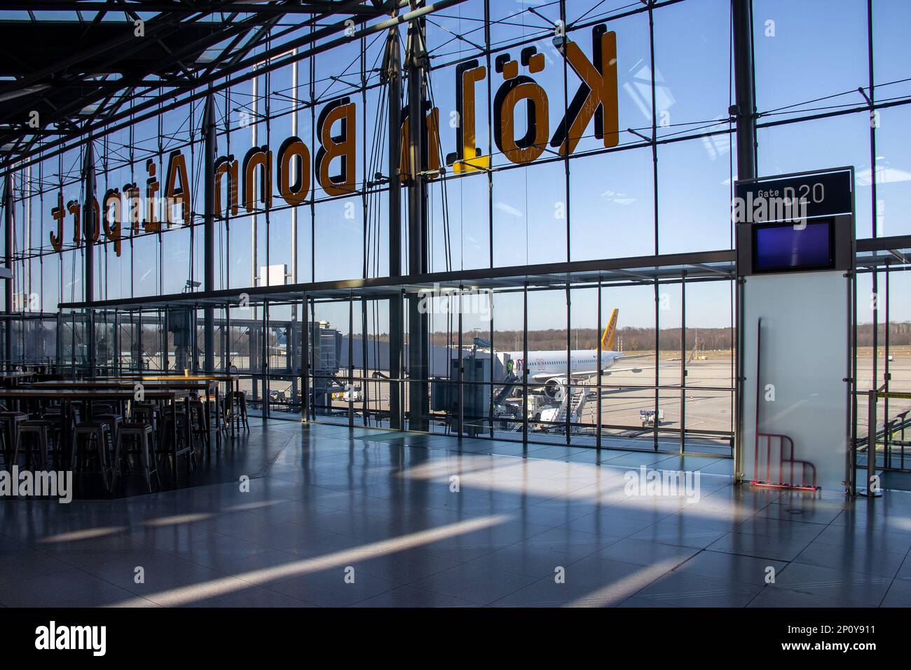 Inside main foyer of Koln/Bonn Airport. Credit: Sinai Noor / Alamy ...