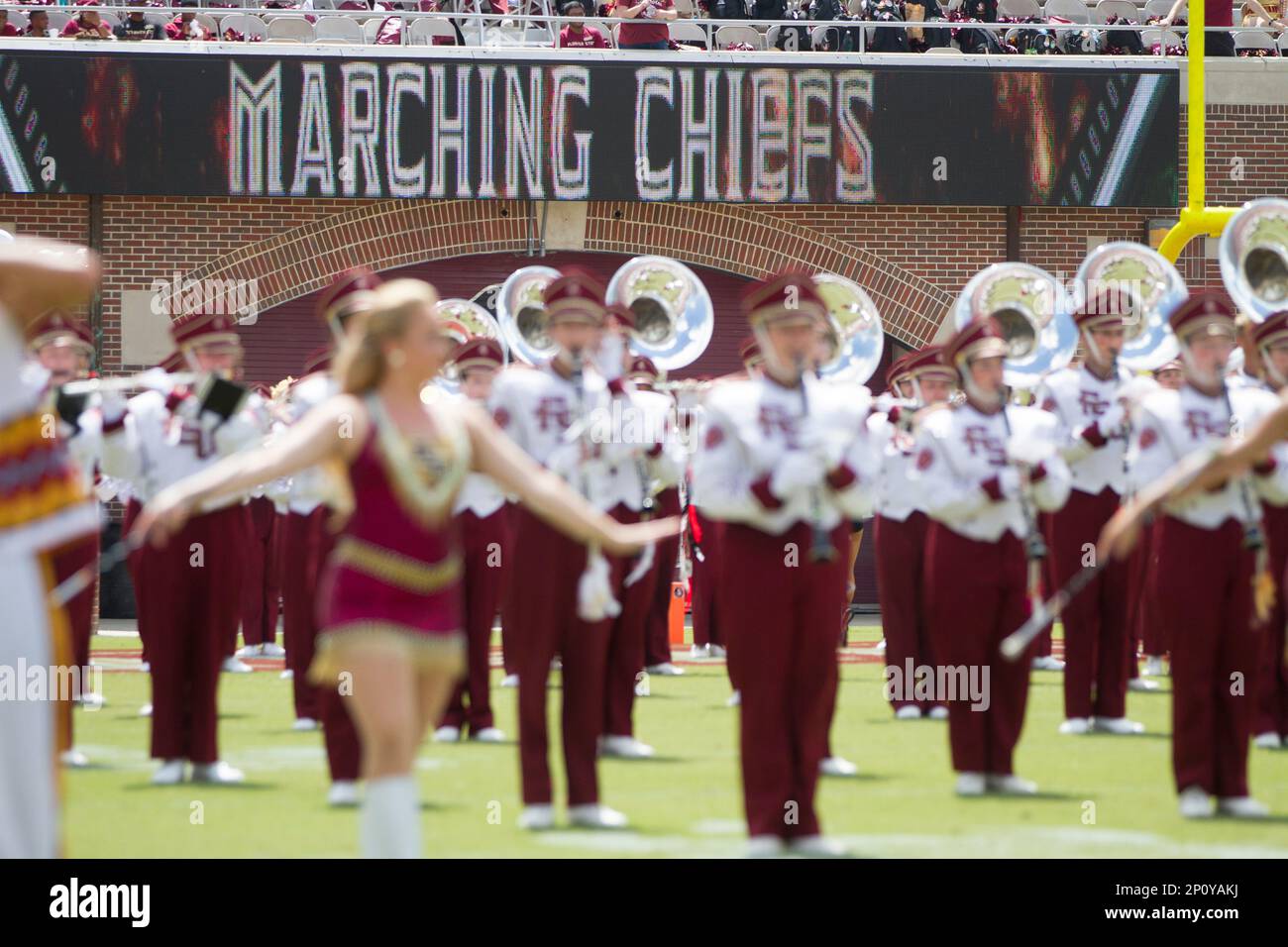 September 10, 2016: The Marching Chiefs and majorettes perform during ...