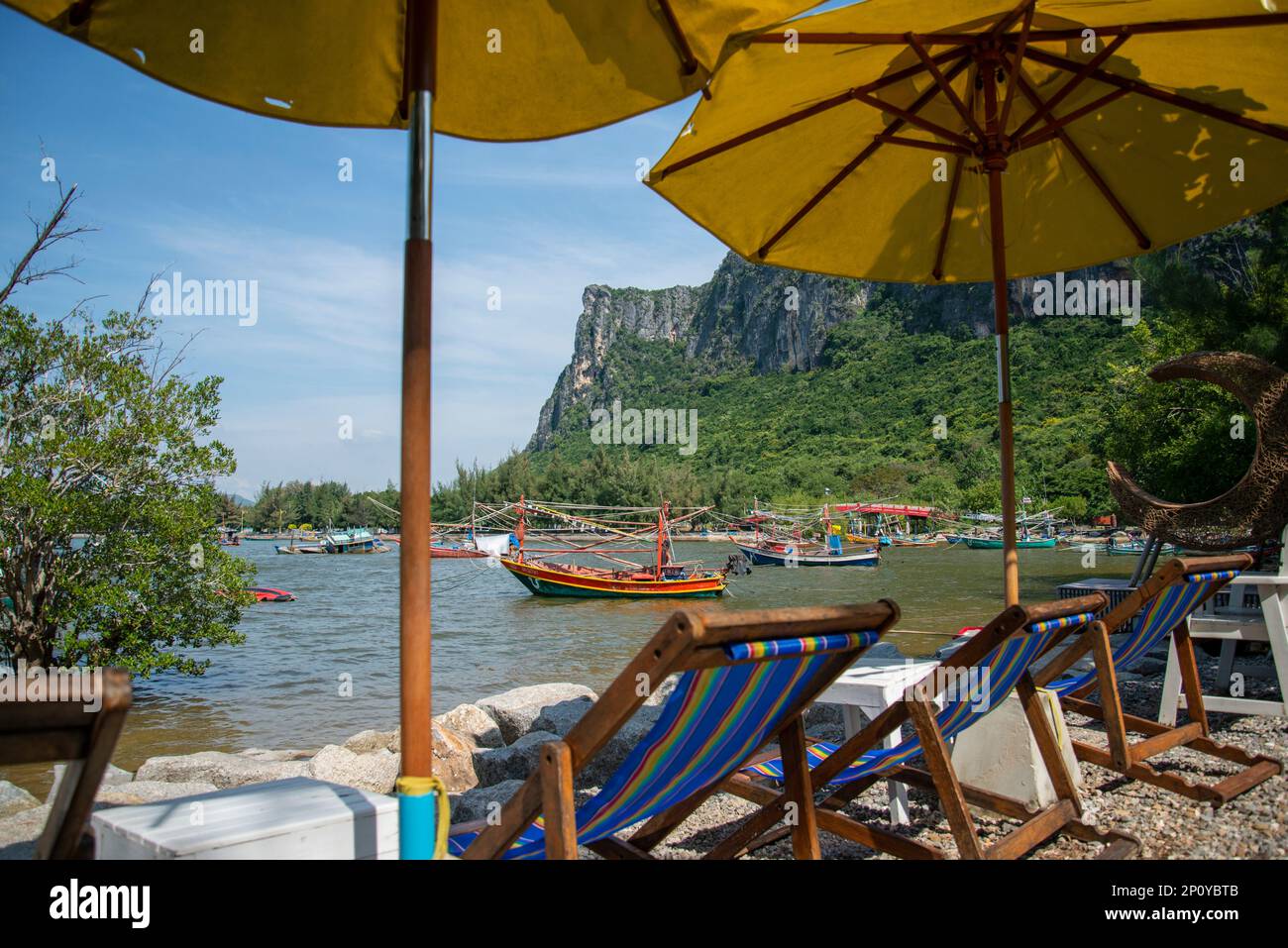 a Beach with the Landscape and Coast at the Khao Ta Mong Lai Forest ...