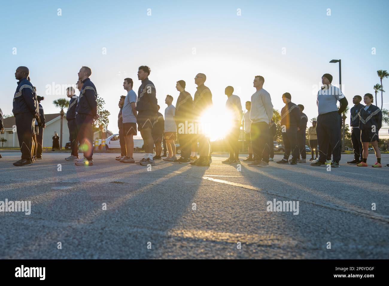 Airmen assigned to the 6th Communication Squadron listen to opening ...