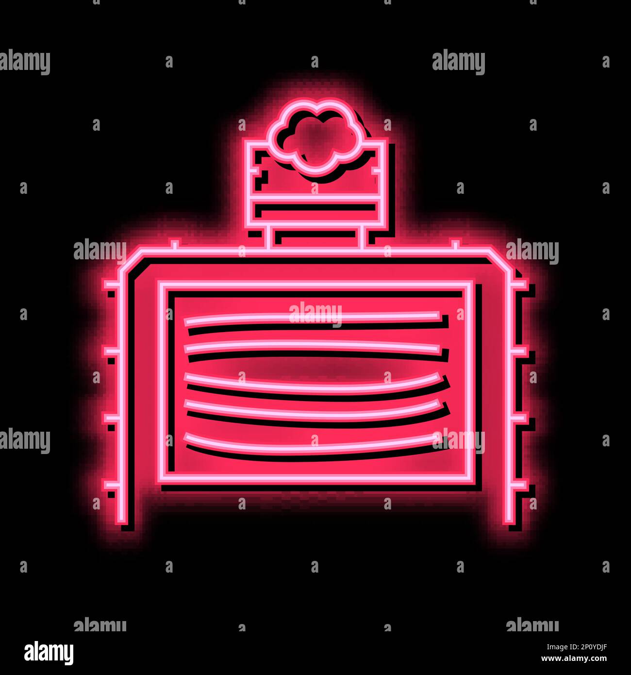 drying wood plank machine neon glow icon illustration Stock Vector ...