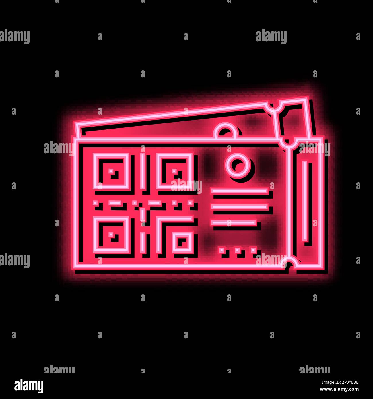 qr code on cinema ticket neon glow icon illustration Stock Vector Image ...