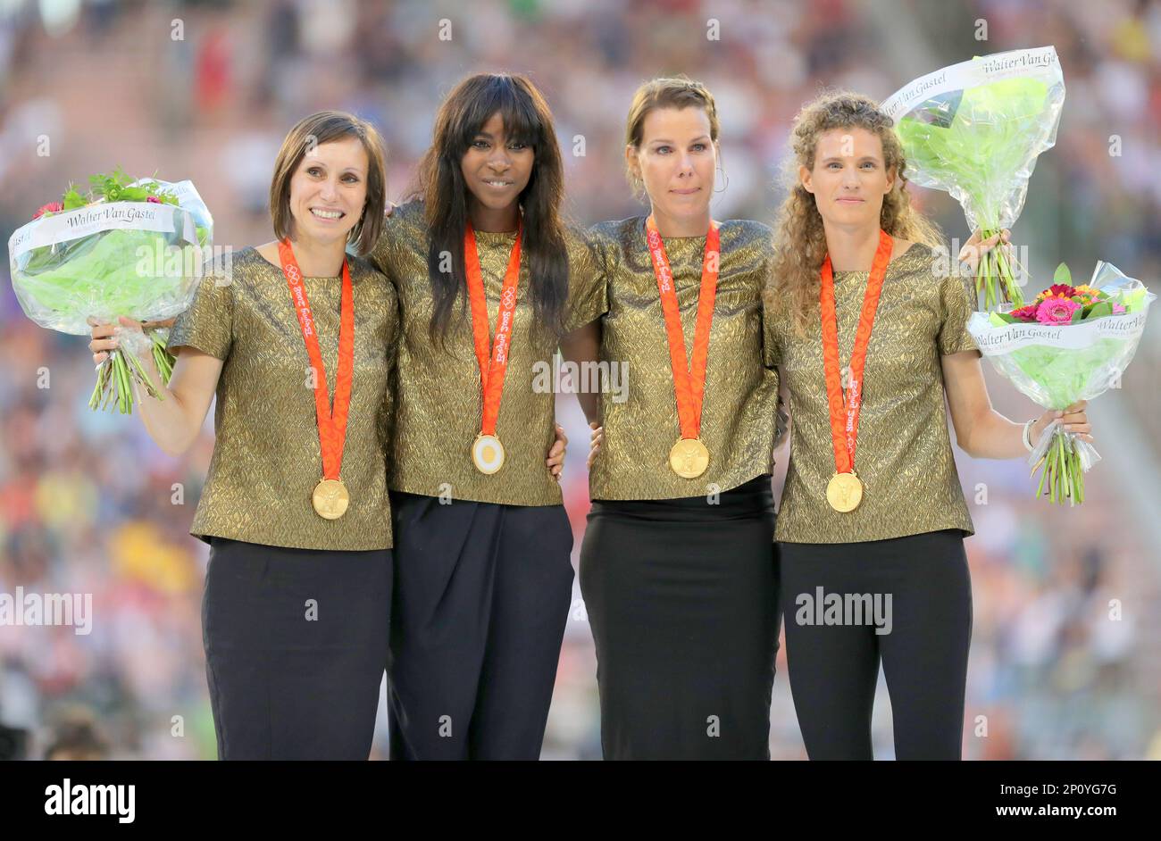 Sep 9, 2016; Brussels, Belgium; Members of the Belgian women's 4 x 100m ...
