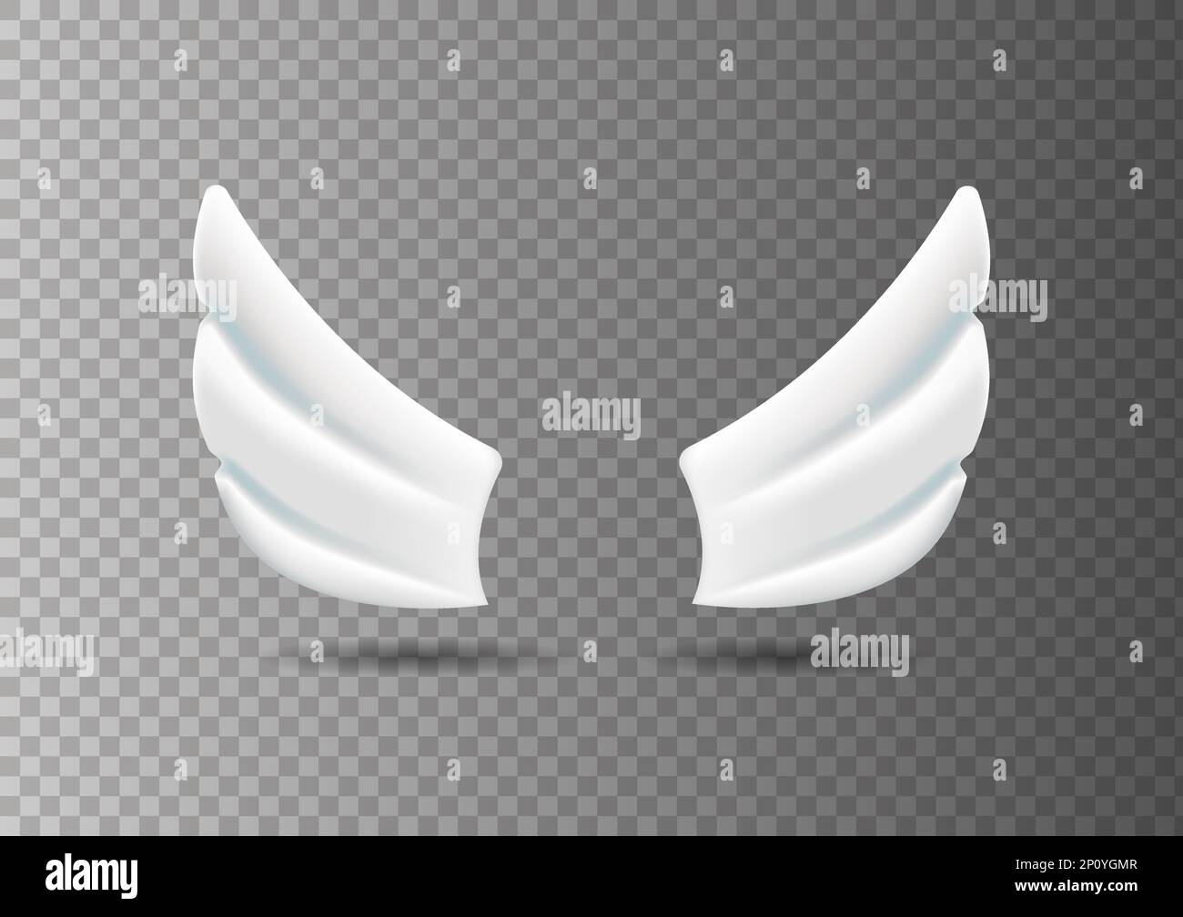 3d white two angel wings vector illustration Stock Vector Image & Art ...