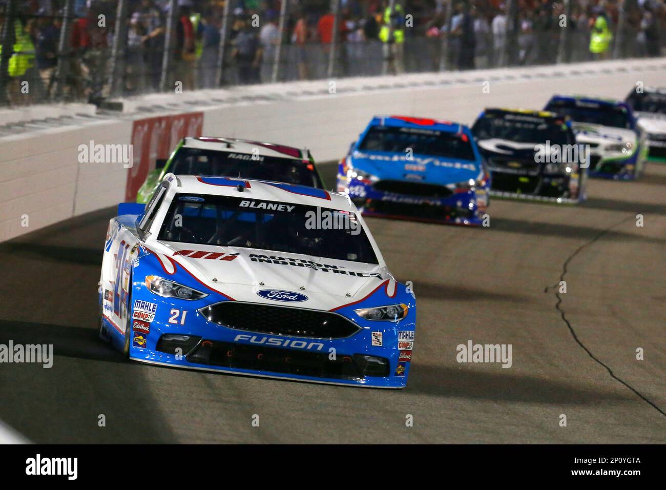Ryan Blaney (21) and David Ragan (23) during the NASCAR Federated Auto ...