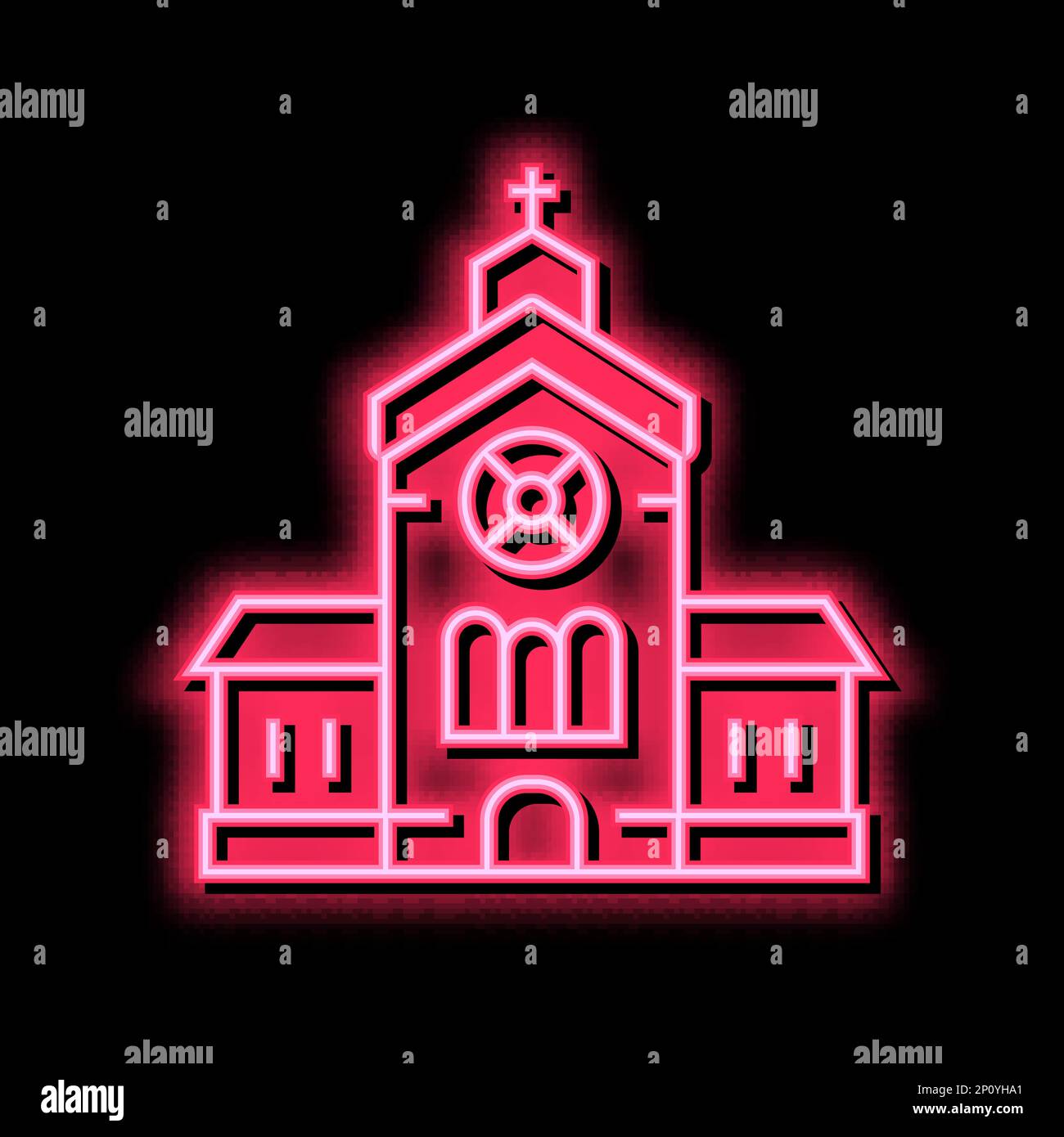 church building neon glow icon illustration Stock Vector Image & Art ...