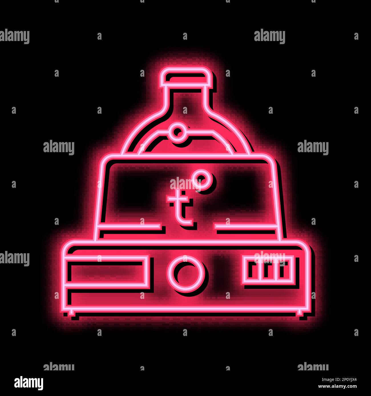 chemical lab heating equipment neon glow icon illustration Stock Vector ...