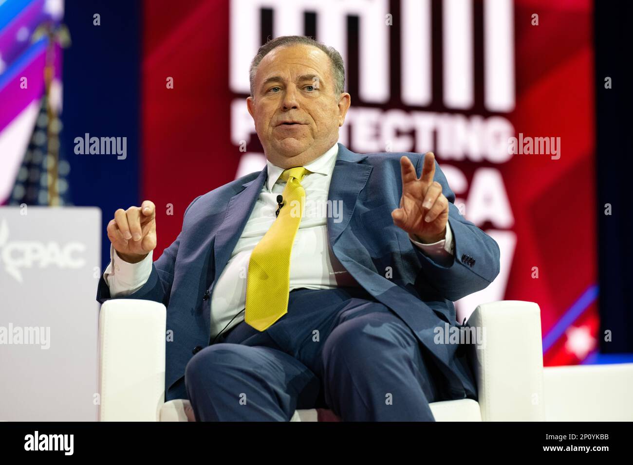 Chris Ruddy, CEO Newsmax at the 2023 Conservative Political Action ...