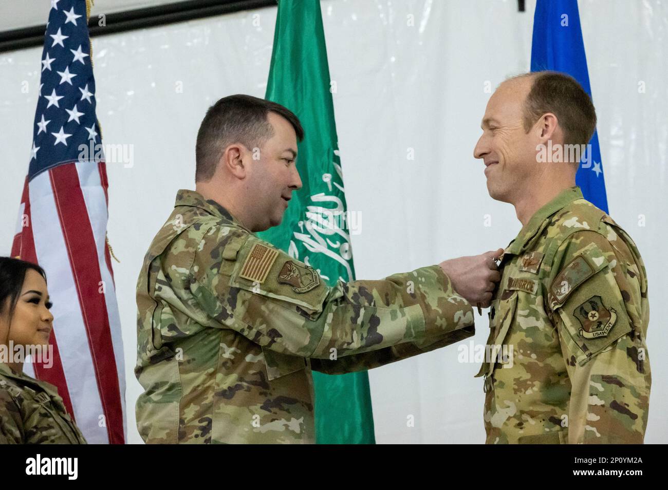 U.S. Air Force Brig. Gen. William Betts, left, commander of the 378th ...