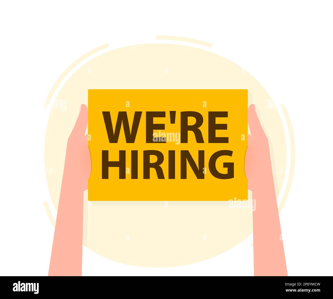 Hand holding placard with space for text we're hiring Stock Vector ...