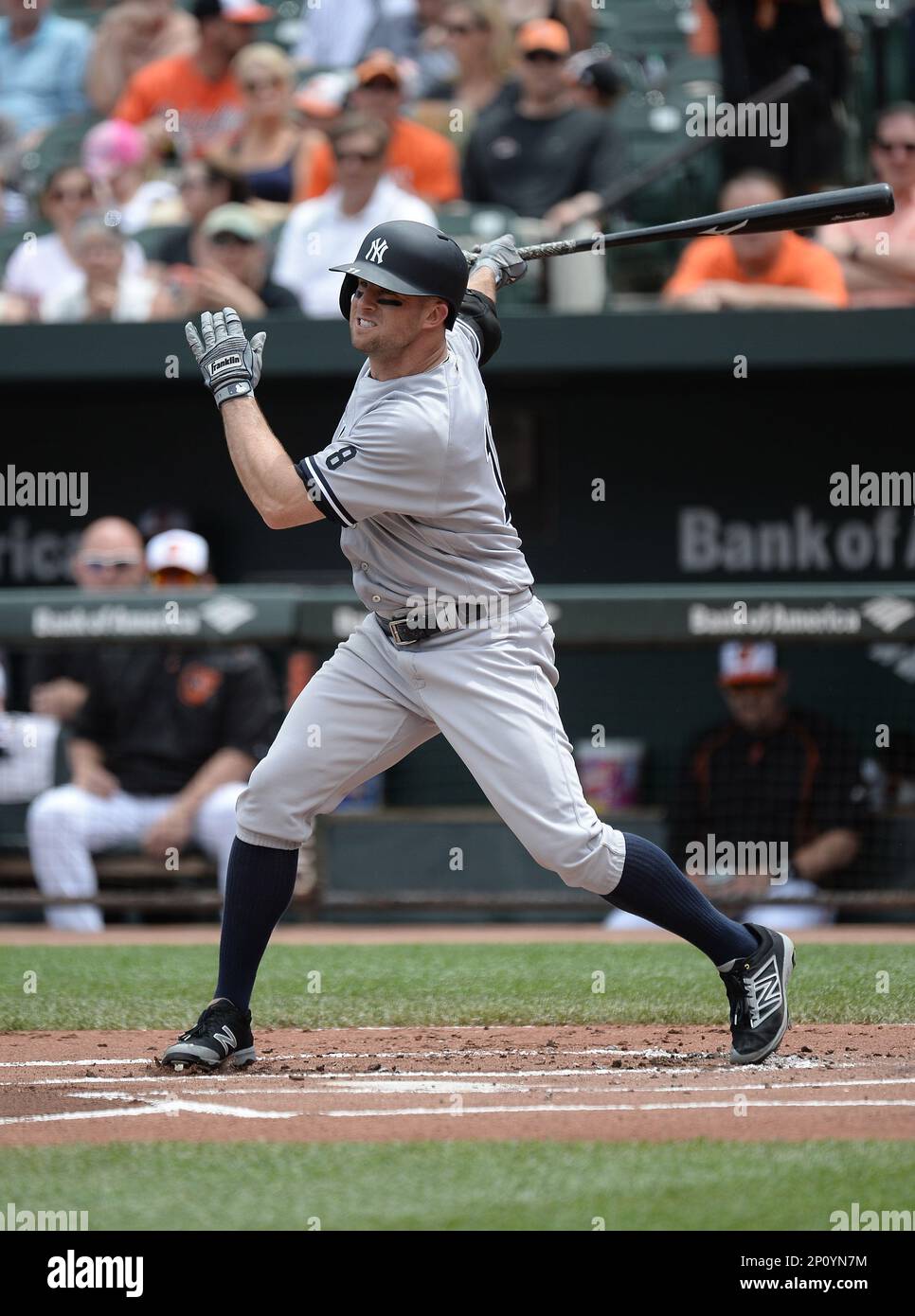 New York Yankees Brett Gardner (11) during a game against the Baltimore ...
