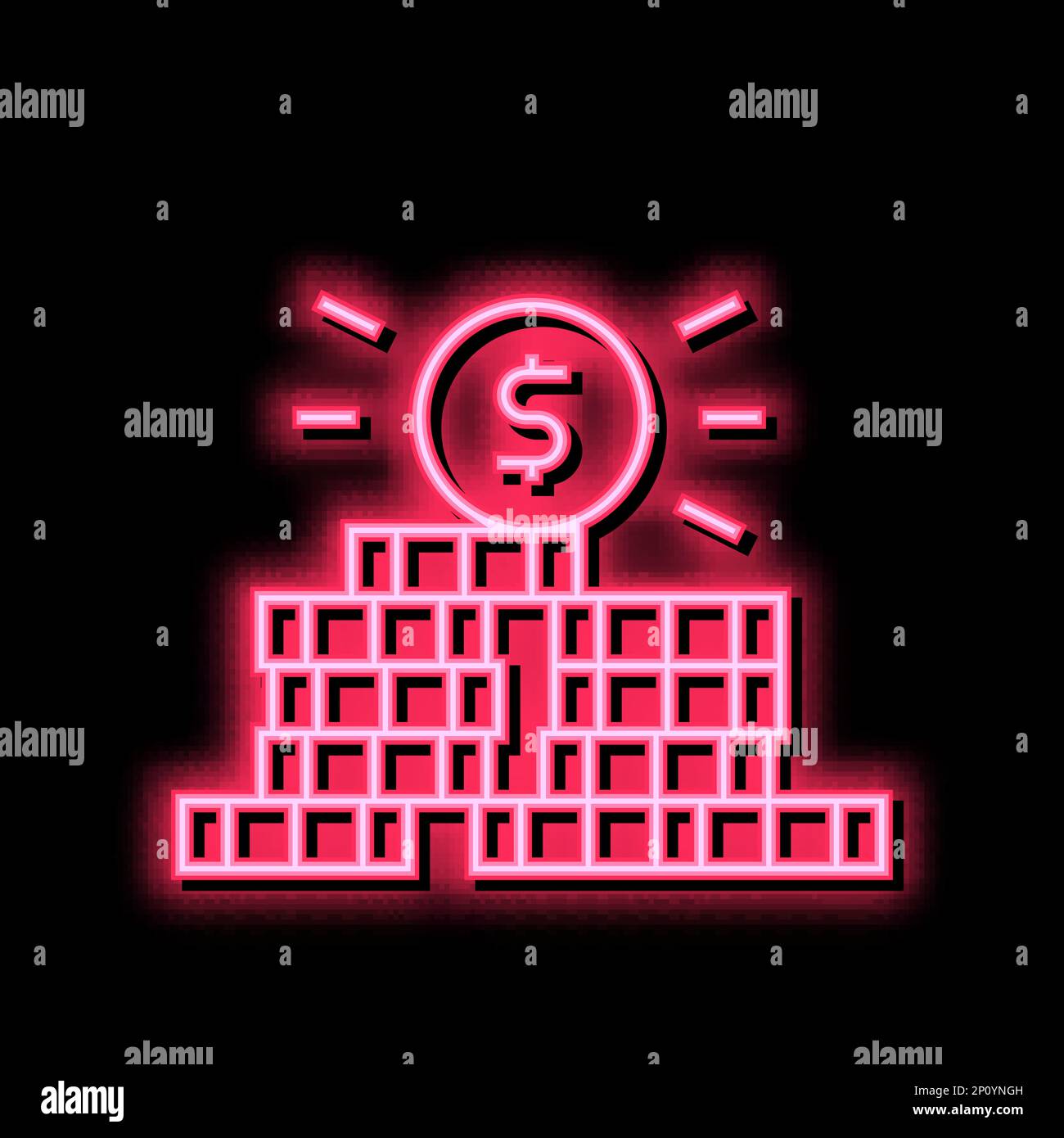 coin pile neon glow icon illustration Stock Vector Image & Art - Alamy