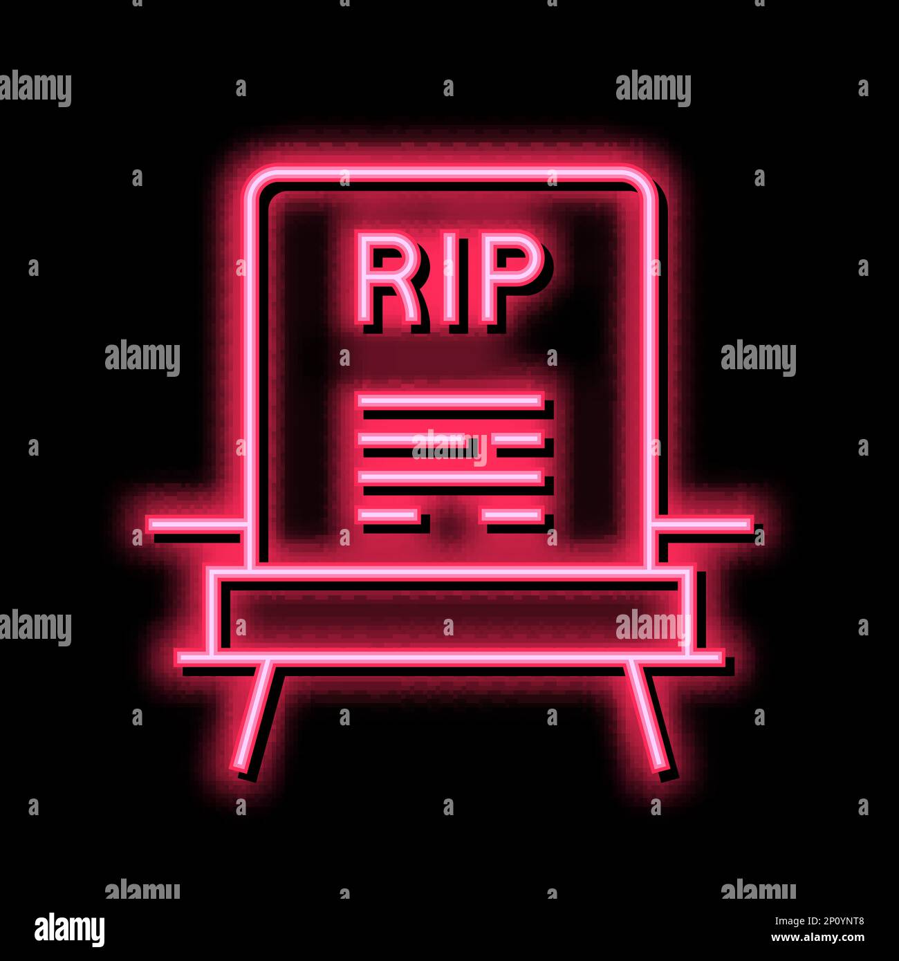 rip gravestone neon glow icon illustration Stock Vector Image & Art - Alamy