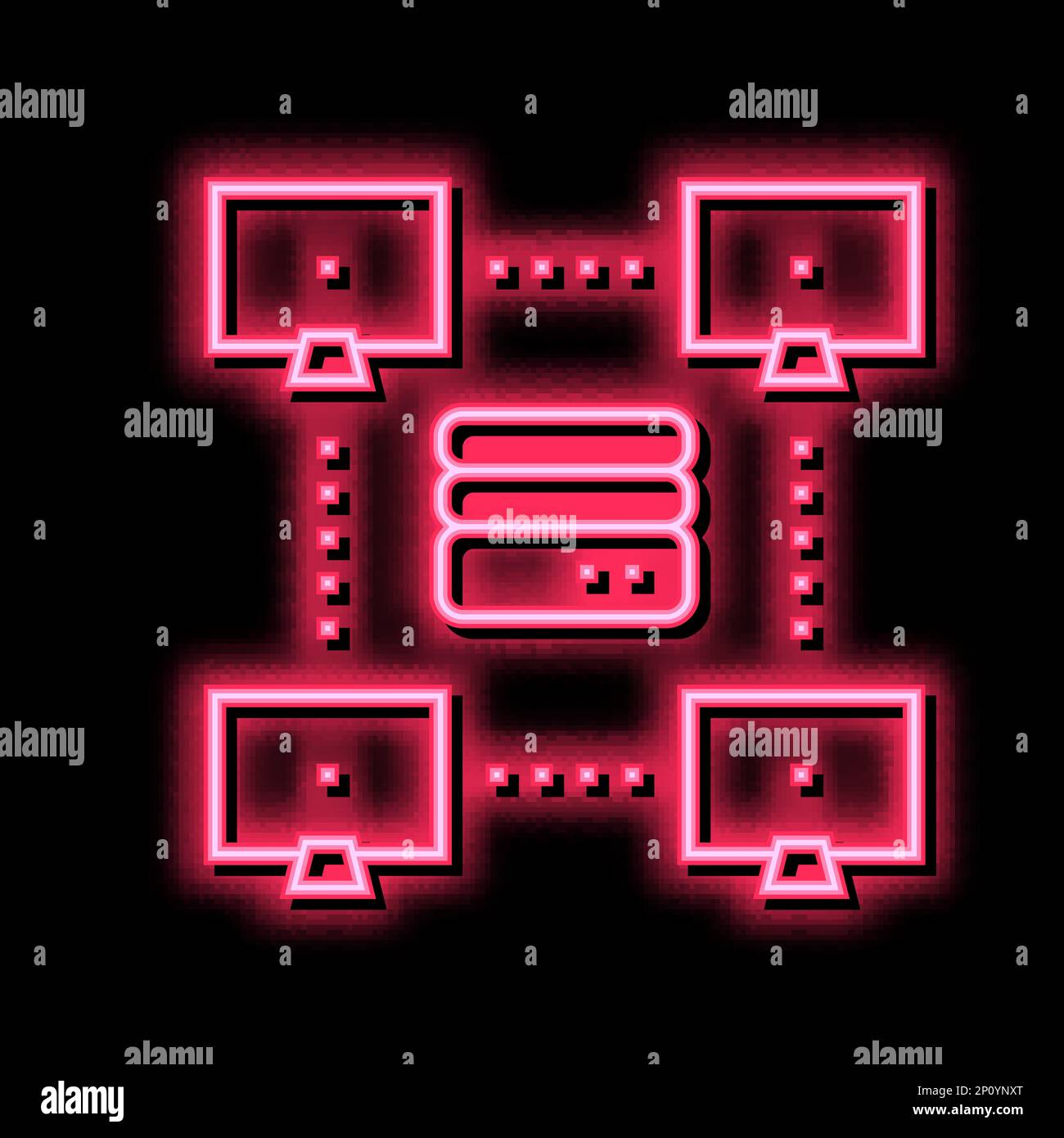 server computers neon glow icon illustration Stock Vector Image & Art ...