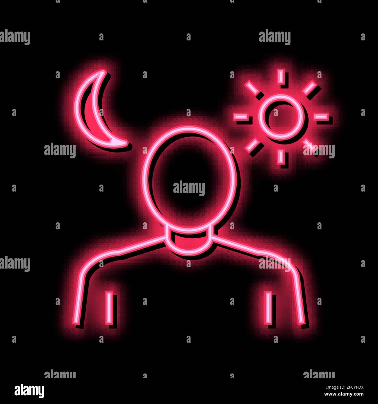 sleep problems neon glow icon illustration Stock Vector Image & Art - Alamy