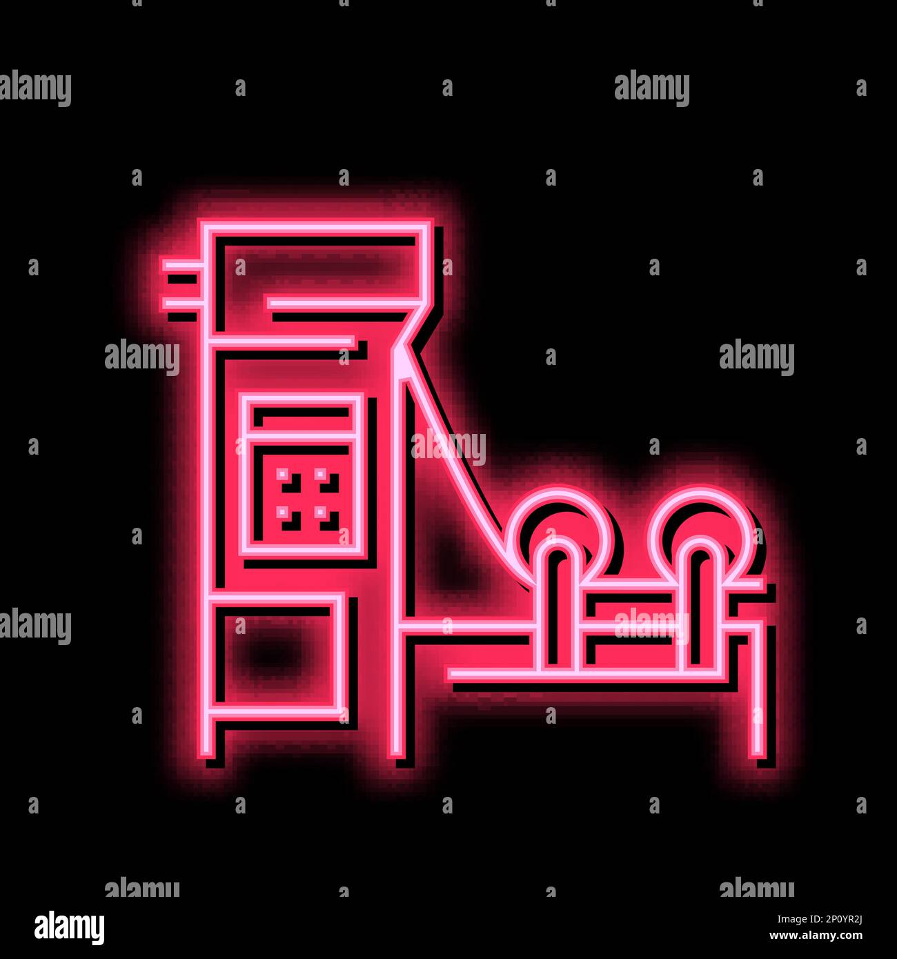 paper production machine neon glow icon illustration Stock Vector Image ...
