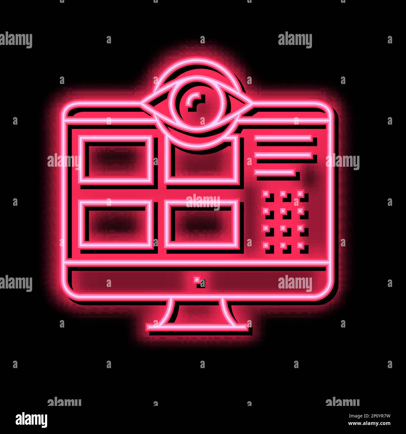 Security Computer Application Neon Glow Icon Illustration Stock Vector Image And Art Alamy